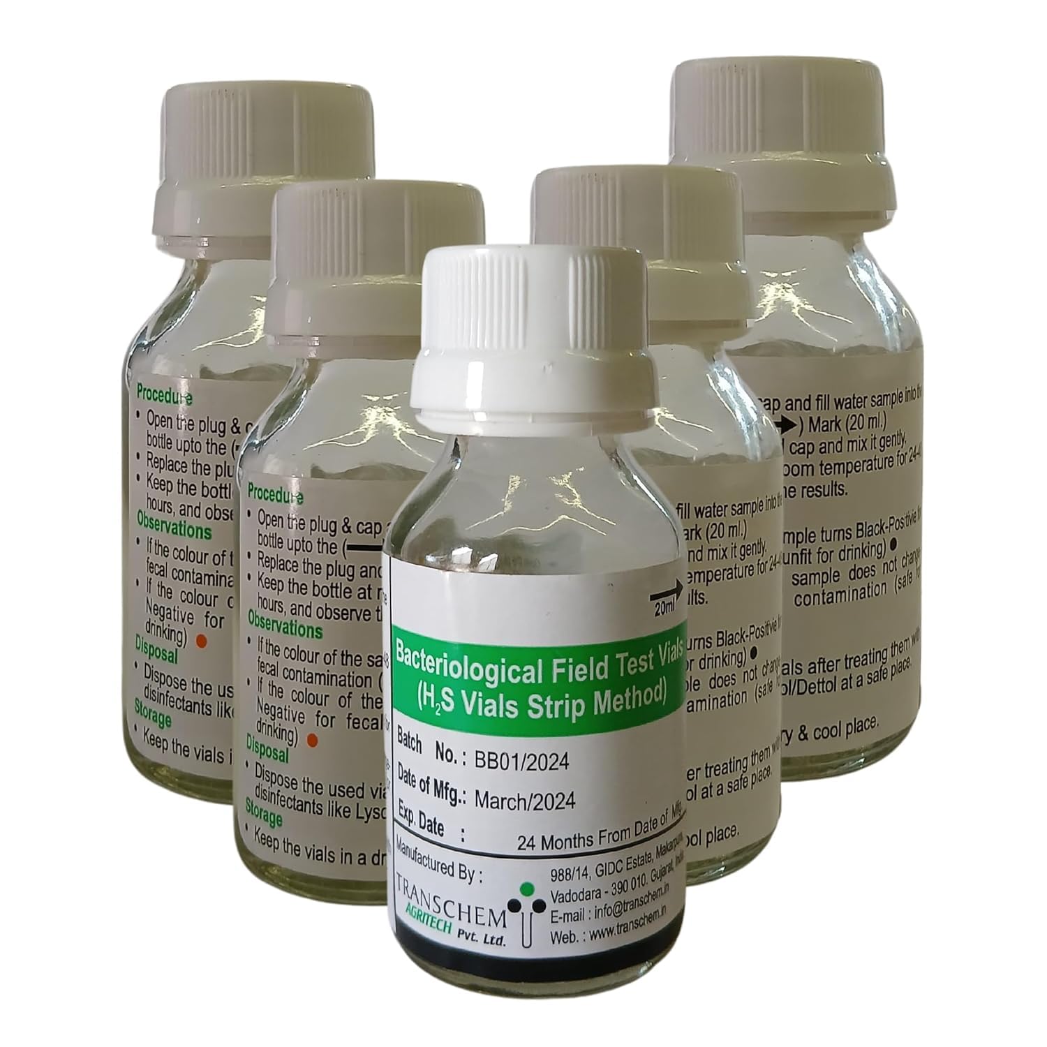 Transchem H2s Vial Set Easy Water Testing Kit For Domestic | Desertcart ...