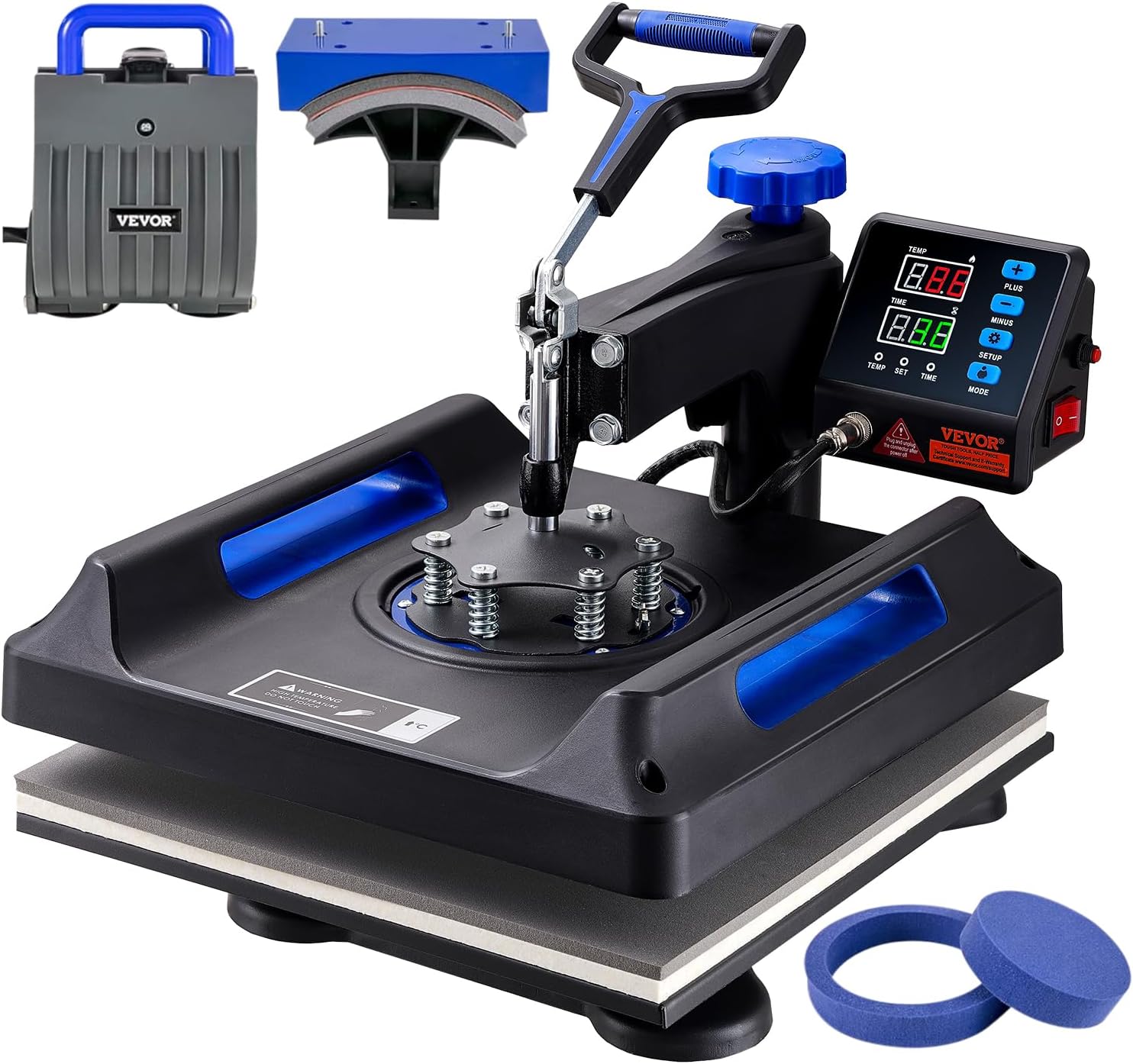 Amazon.com: VEVOR Heat Press, 15x15inches Heat Press Machine 5 in 1 ...