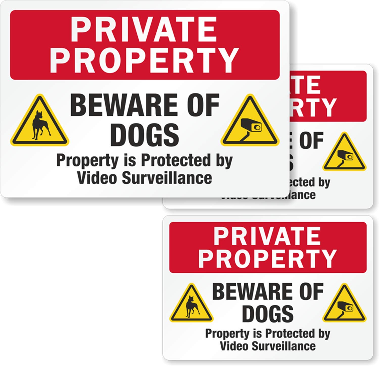 SmartSign Private Property Beware of Dogs Sign with Stake | 21" Tall ...
