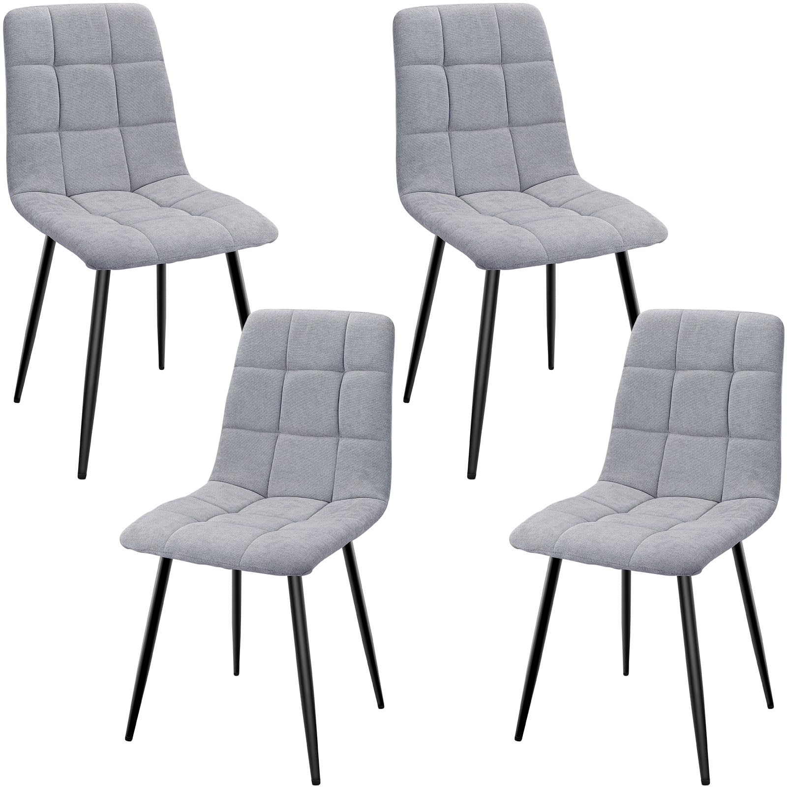 JIJIAN Set of 4 Dining Chairs, Linen Kitchen Chairs, Living Room Chairs ...