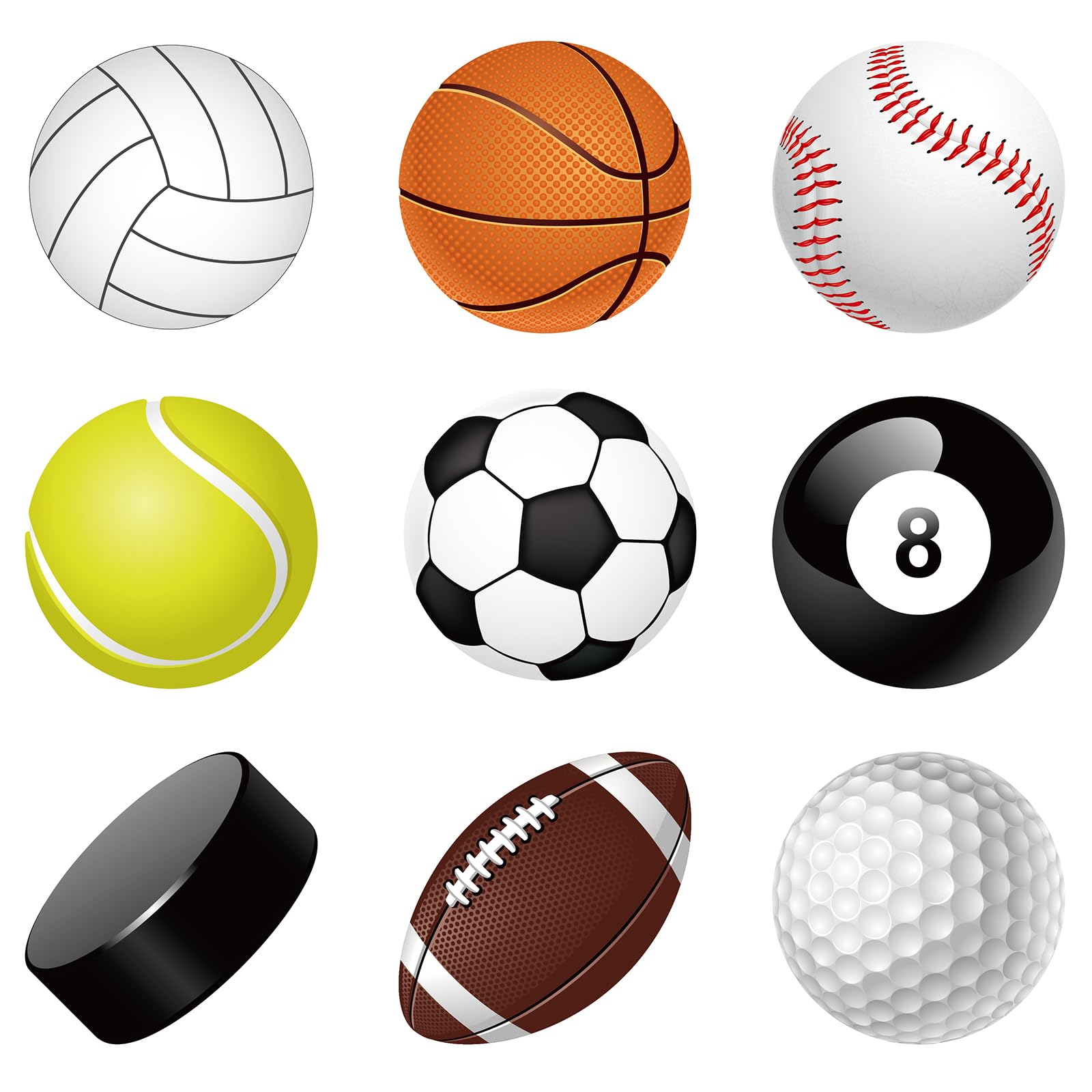 Amazon.com: AnyDesign 45Pcs Paper Sports Balls Cutouts 9 Designs Sports ...