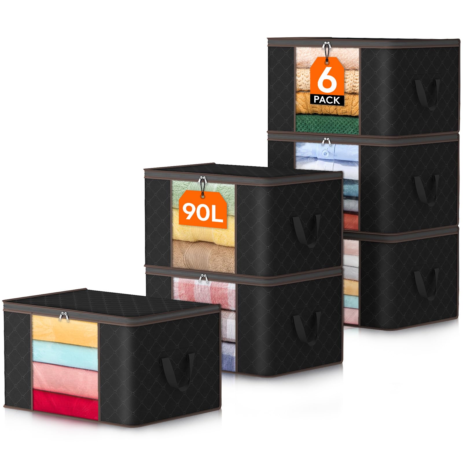 Lifewit 90L Clothes Storage Bags Large Storage Box With Lid Packing ...