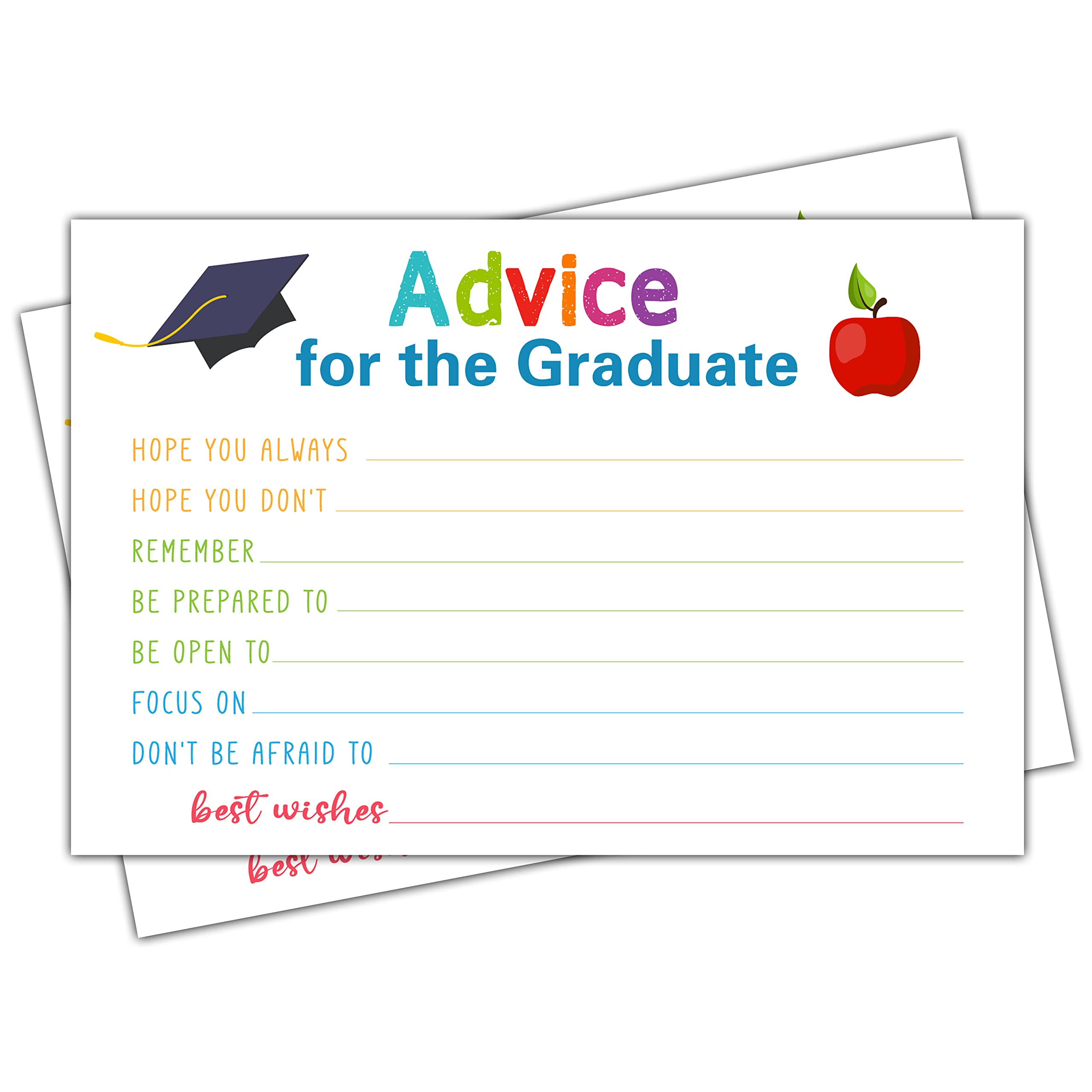 Amazon.com: mermermu 25 Graduation Advice and Wishes Cards, Grad Advice ...