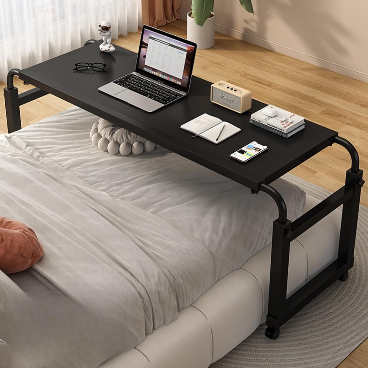 Amazon.com: ORNDYDM Bed Desk Over The Bed Table with Wheels Overbed ...