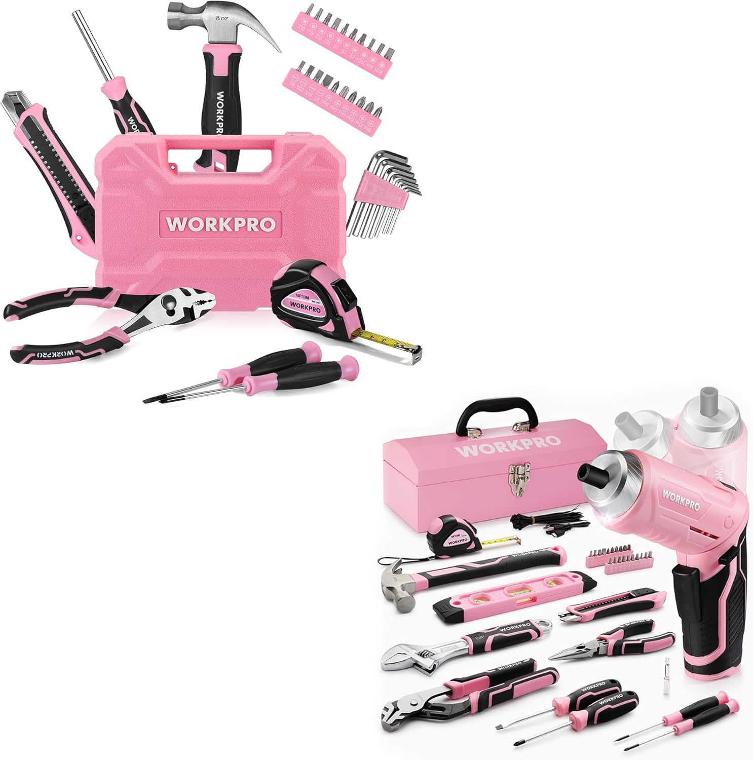 Brandclub - WORKPRO 35-Piece Pink Tools Set & 75-Piece Pink Tool set