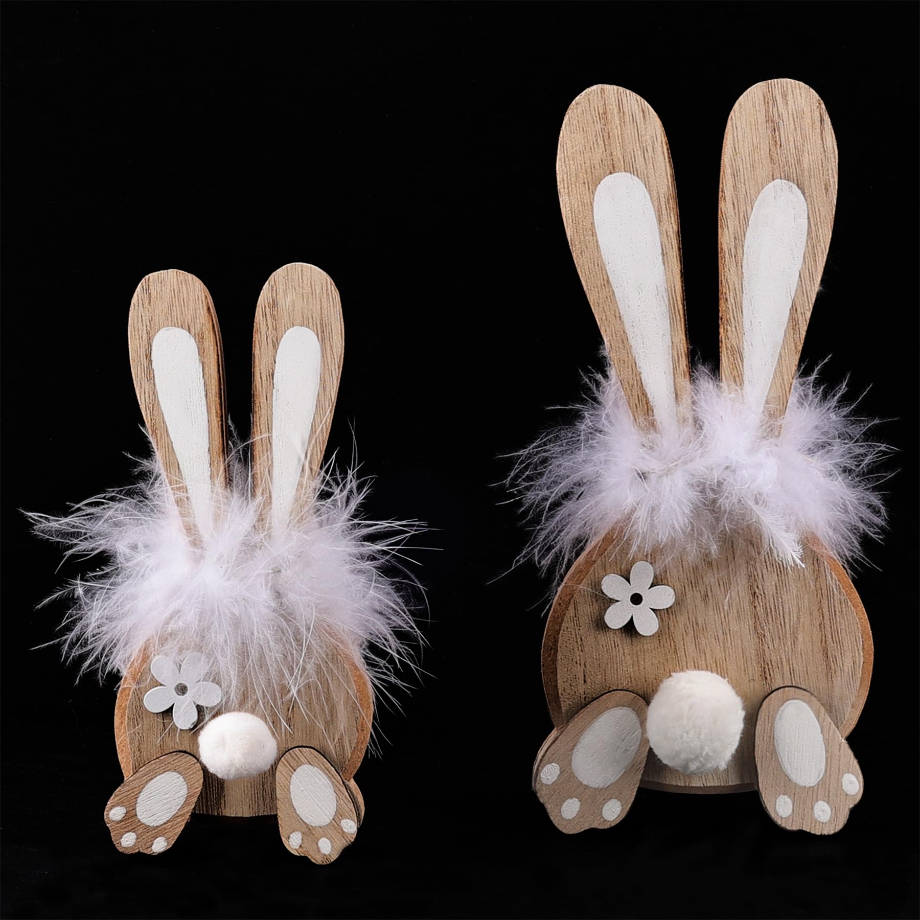 Amazon.com: OYATON Easter Wood Bunny Table Decor, 2 Pieces Rustic Wood ...