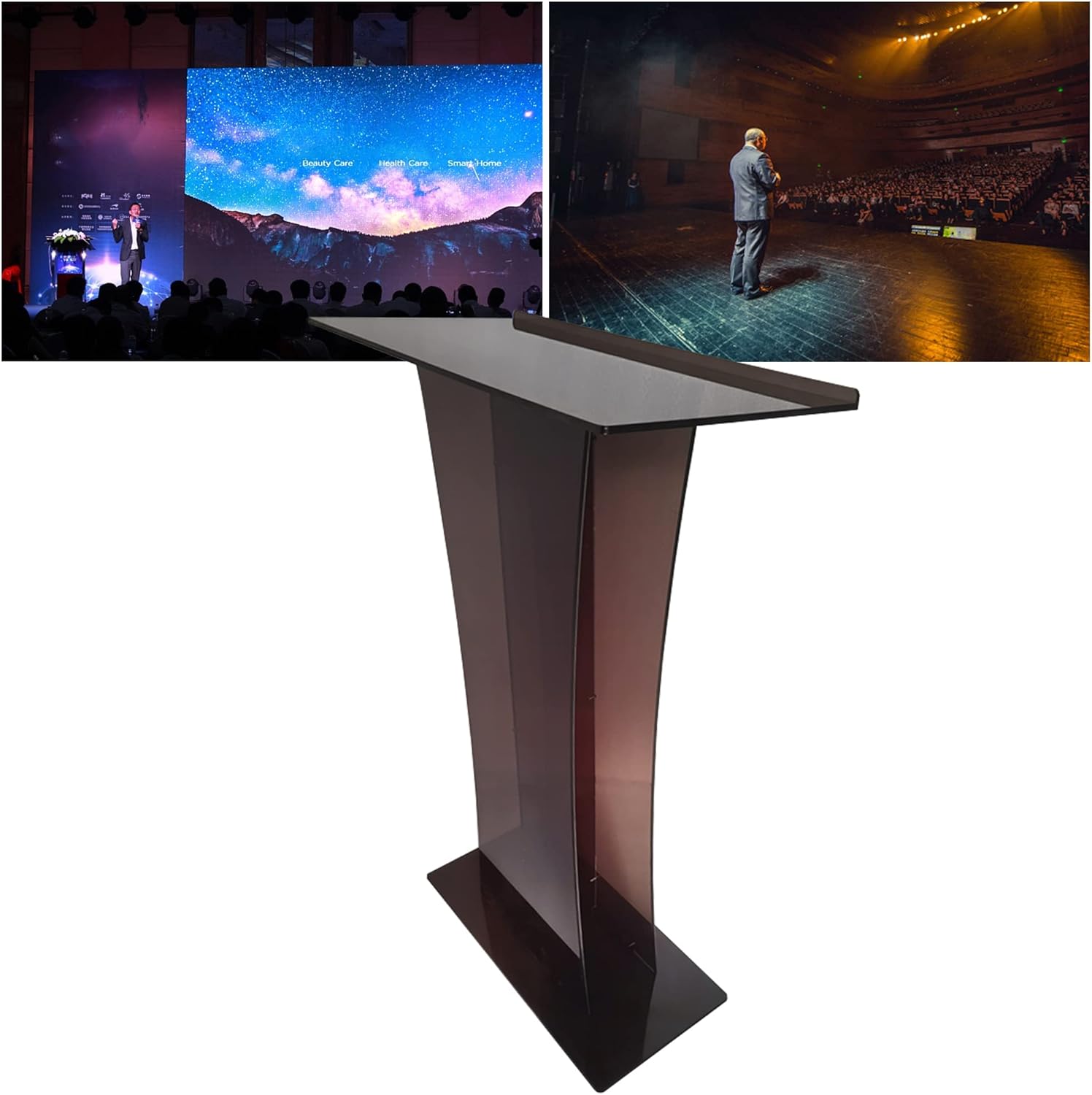 Amazon.com: GOJLEX Acrylic Clear Podium Stand with Wide Reading Surface ...