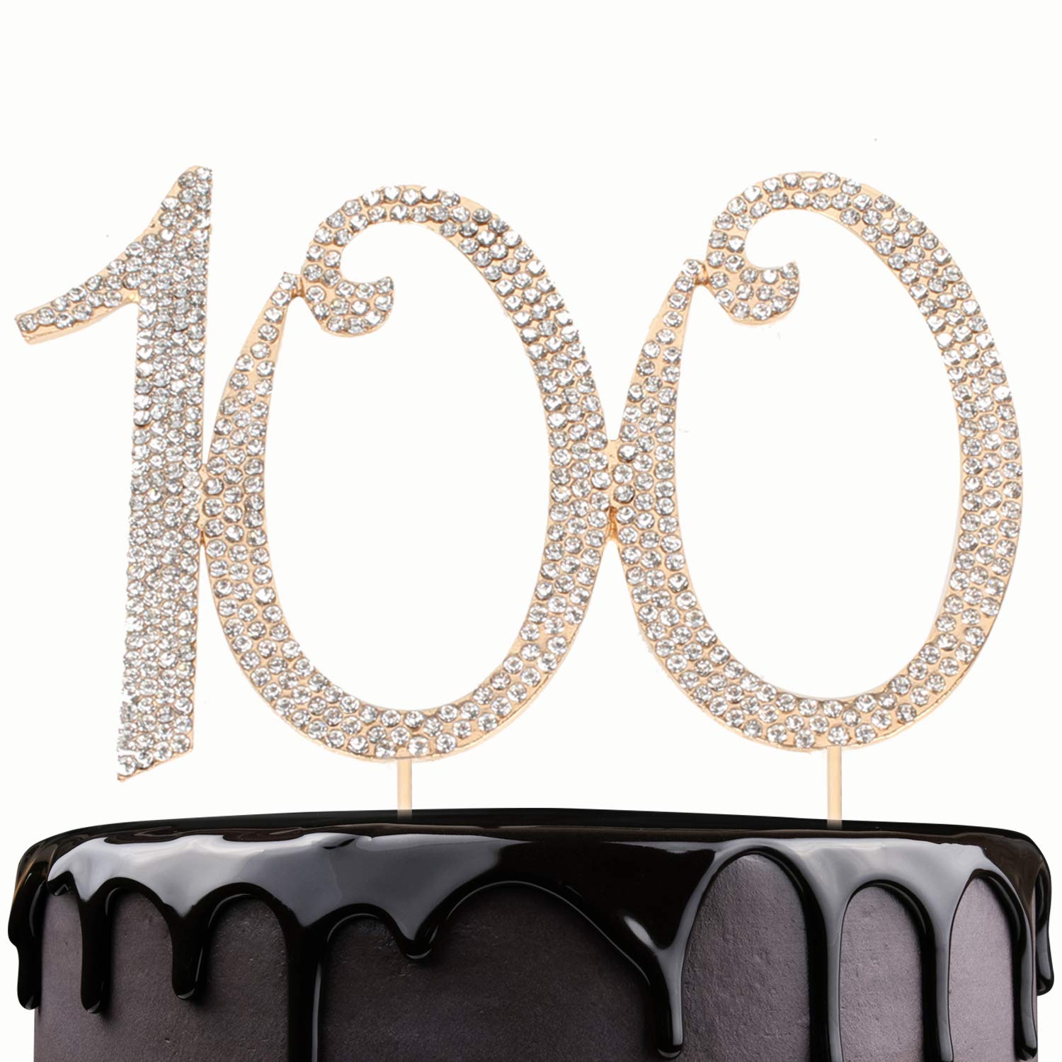 Amazon.com: LINGPAR 100 Years Birthday Cake Topper - New Best Crystal ...
