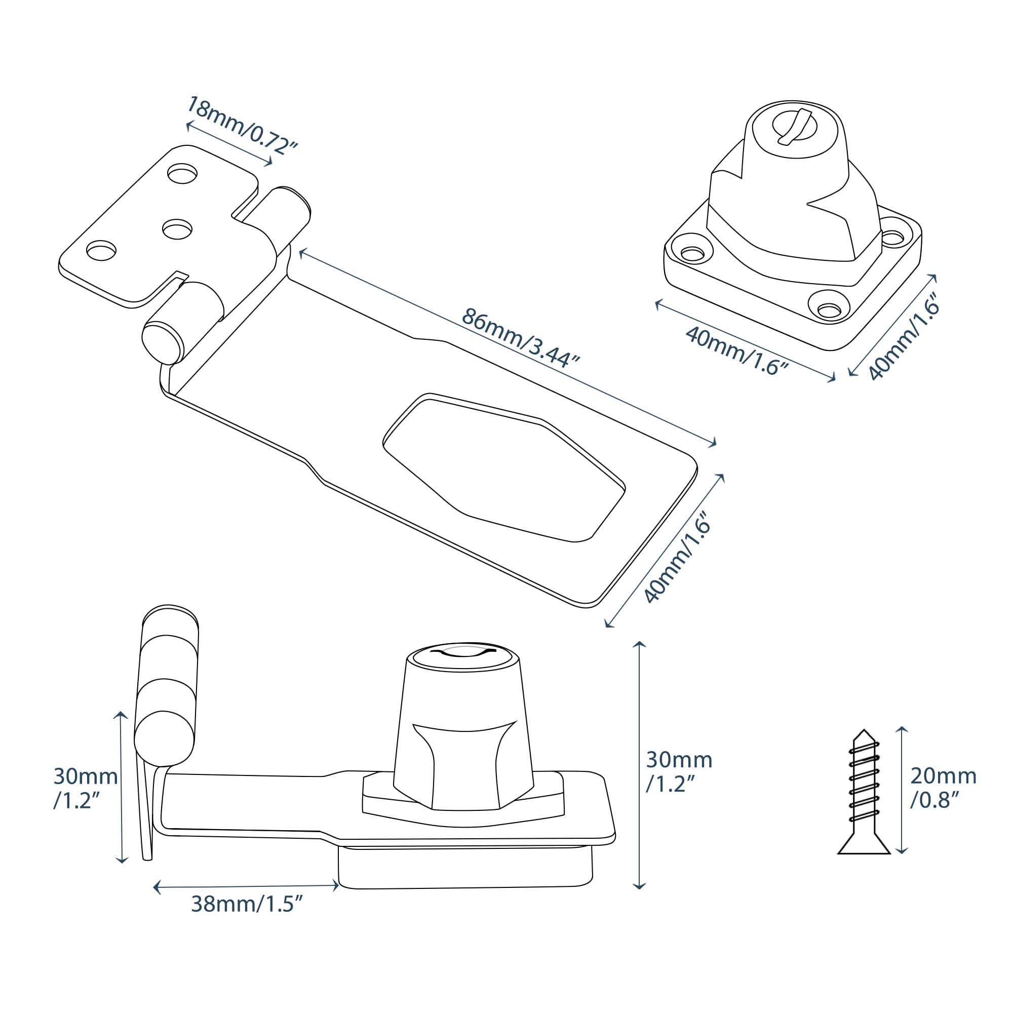 Snapklik.com : Alise Keyed Hasp Lock Right Angle 90,4 Inch Safety ...