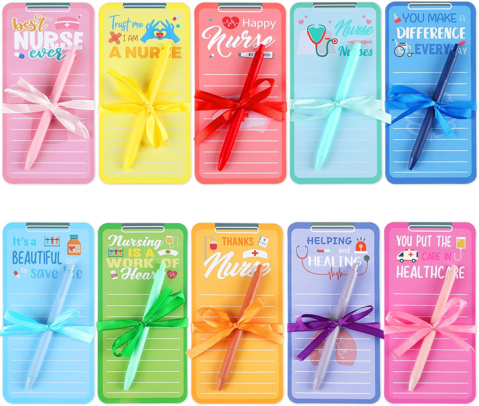 Amazon.com : Qyeahkj 10 Sets Funny Notepad with Pen, Large Medical ...
