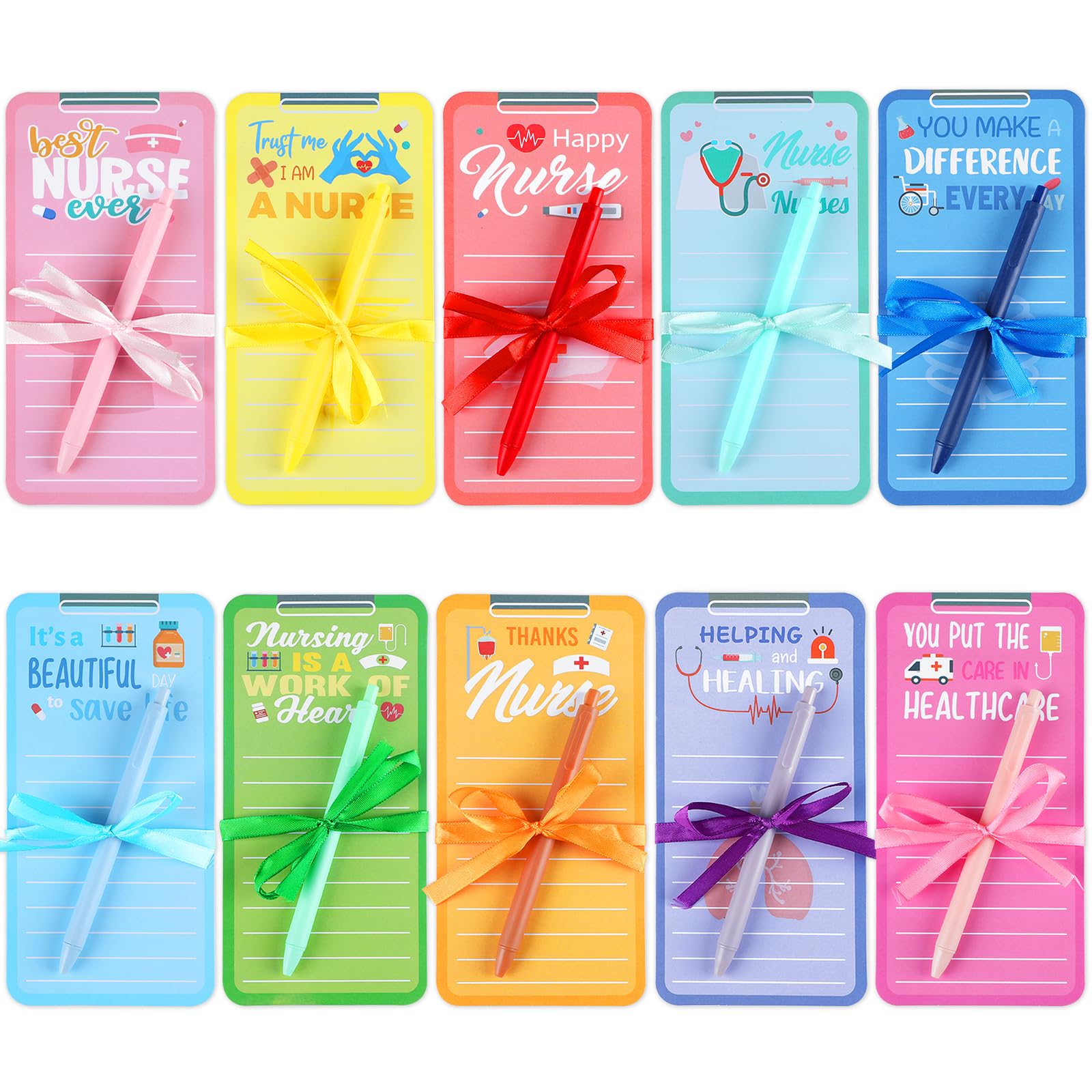 Amazon.com : Qyeahkj 10 Sets Funny Nurse Notepad with Pen, Nurse ...