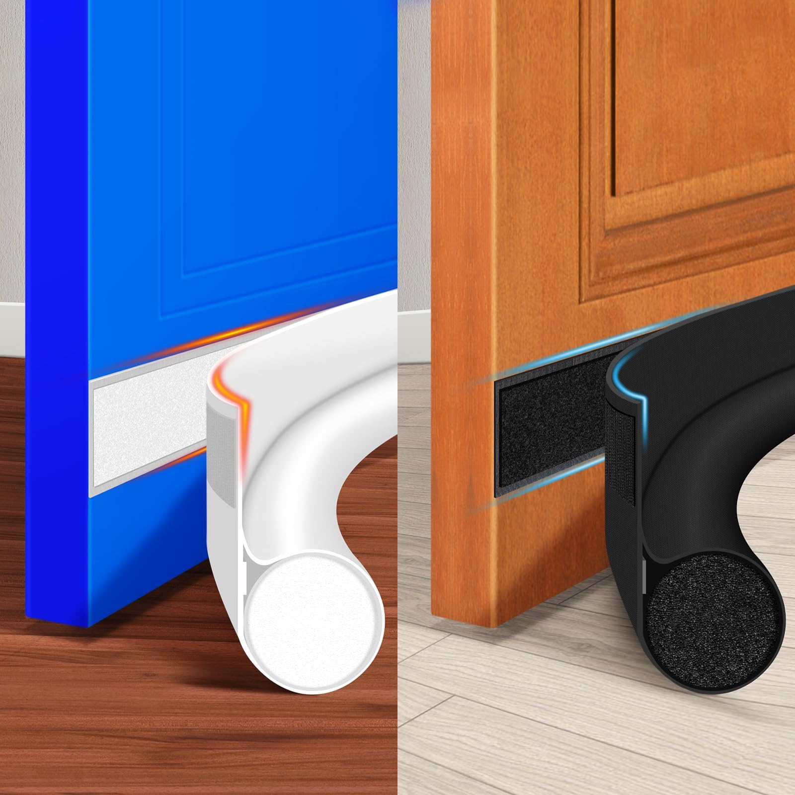 Amazon.com: HomeProtect Door Draft Stopper 2Pack, Block Cold Air, Noise ...