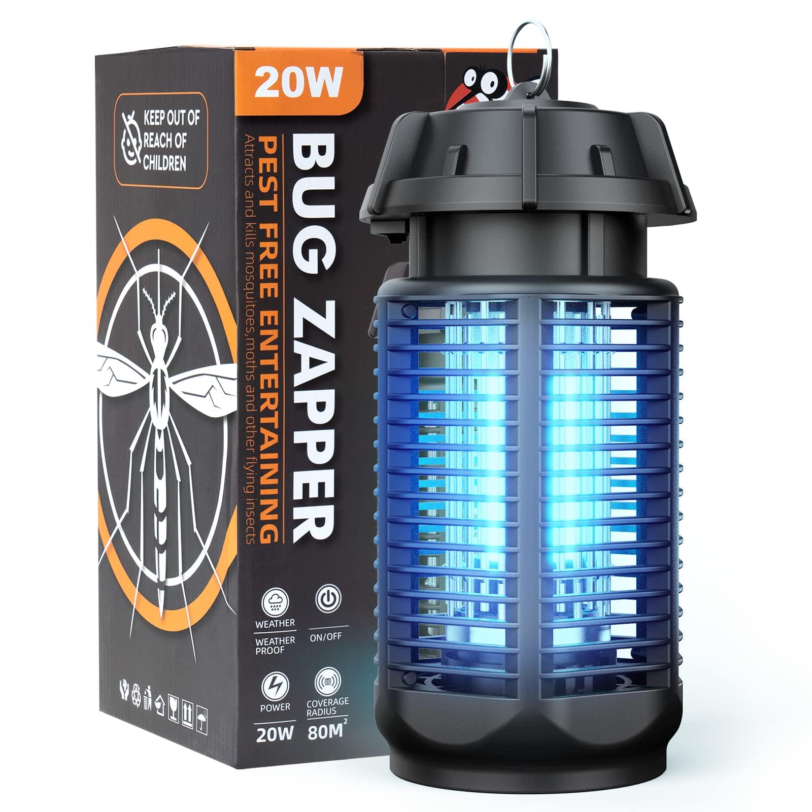 Anyuainiya Bug Zapper Electric Mosquito Zapper with Switch, 20W/4200V ...