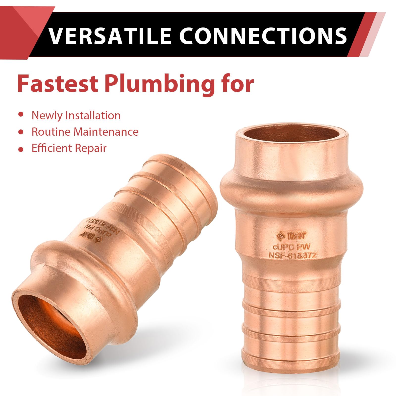 Snapklik.com : (Pack Of 10) 1/2 Inch Copper Press X 3/4 Inch PEX Crimp ...