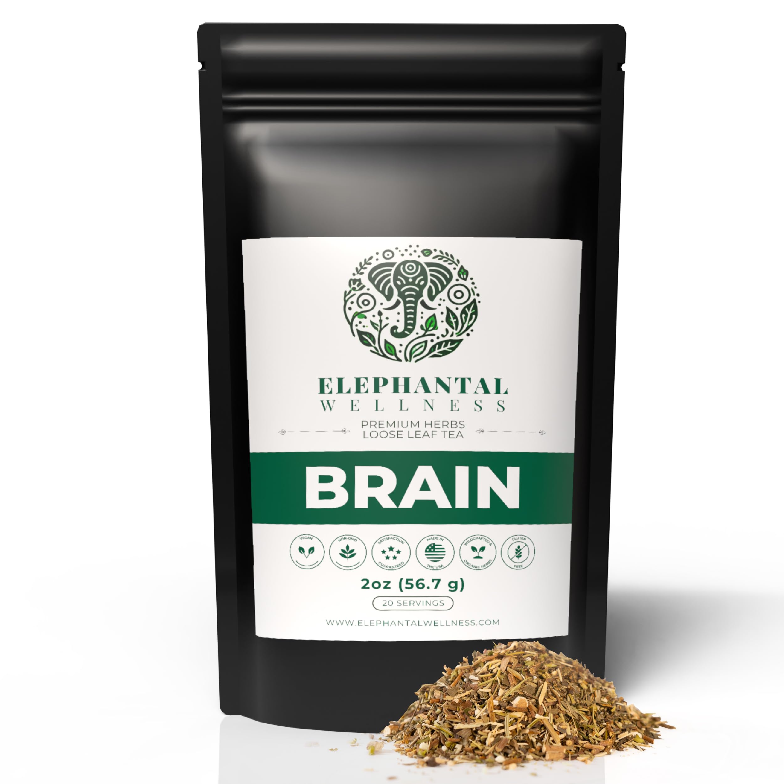 Amazon.com : Elephantal Wellness Brain Herbal Tea with Ashwagandha ...