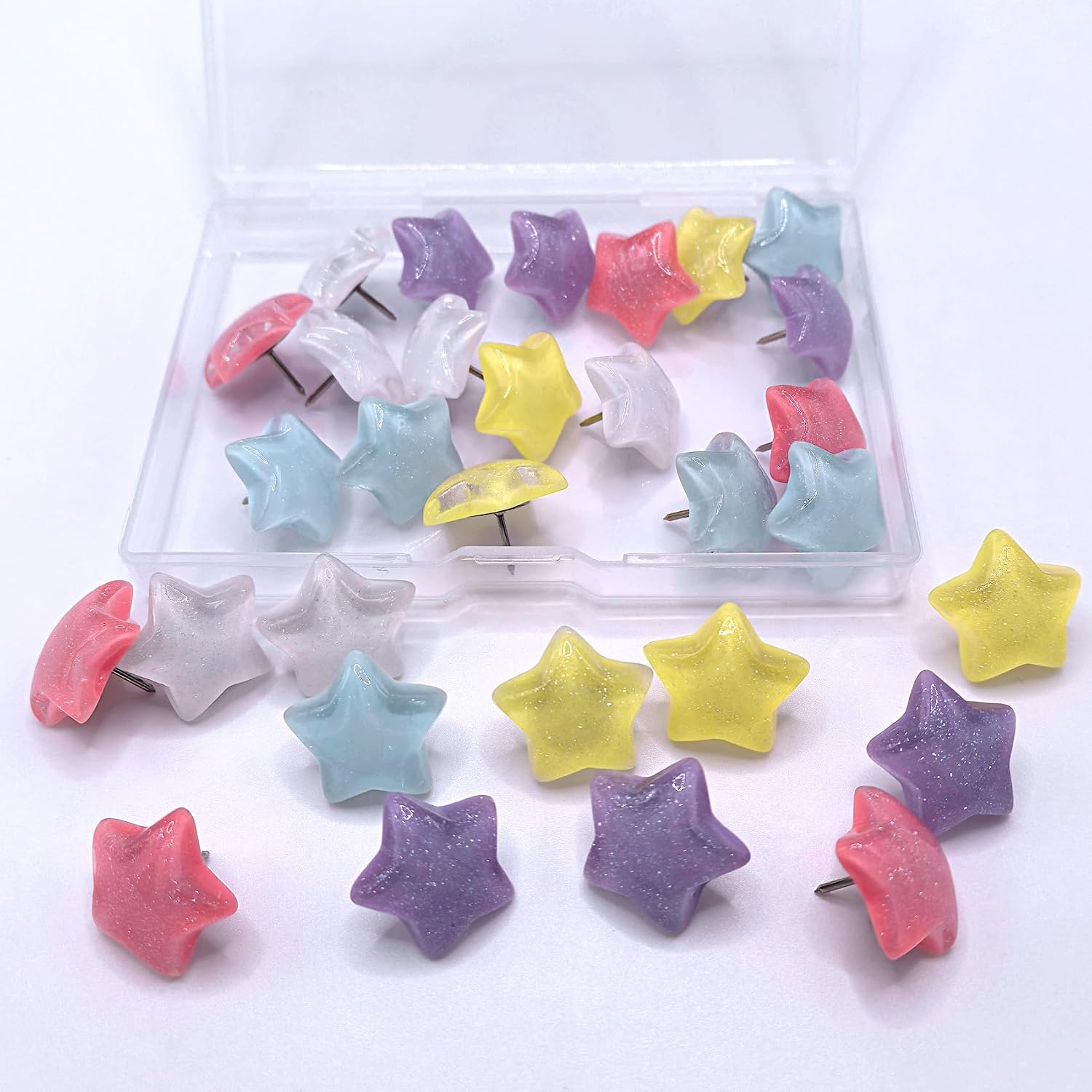 Amazon.com: CllyCnny Cute Push Pins - 30Pcs Star Decorative Push Pins ...