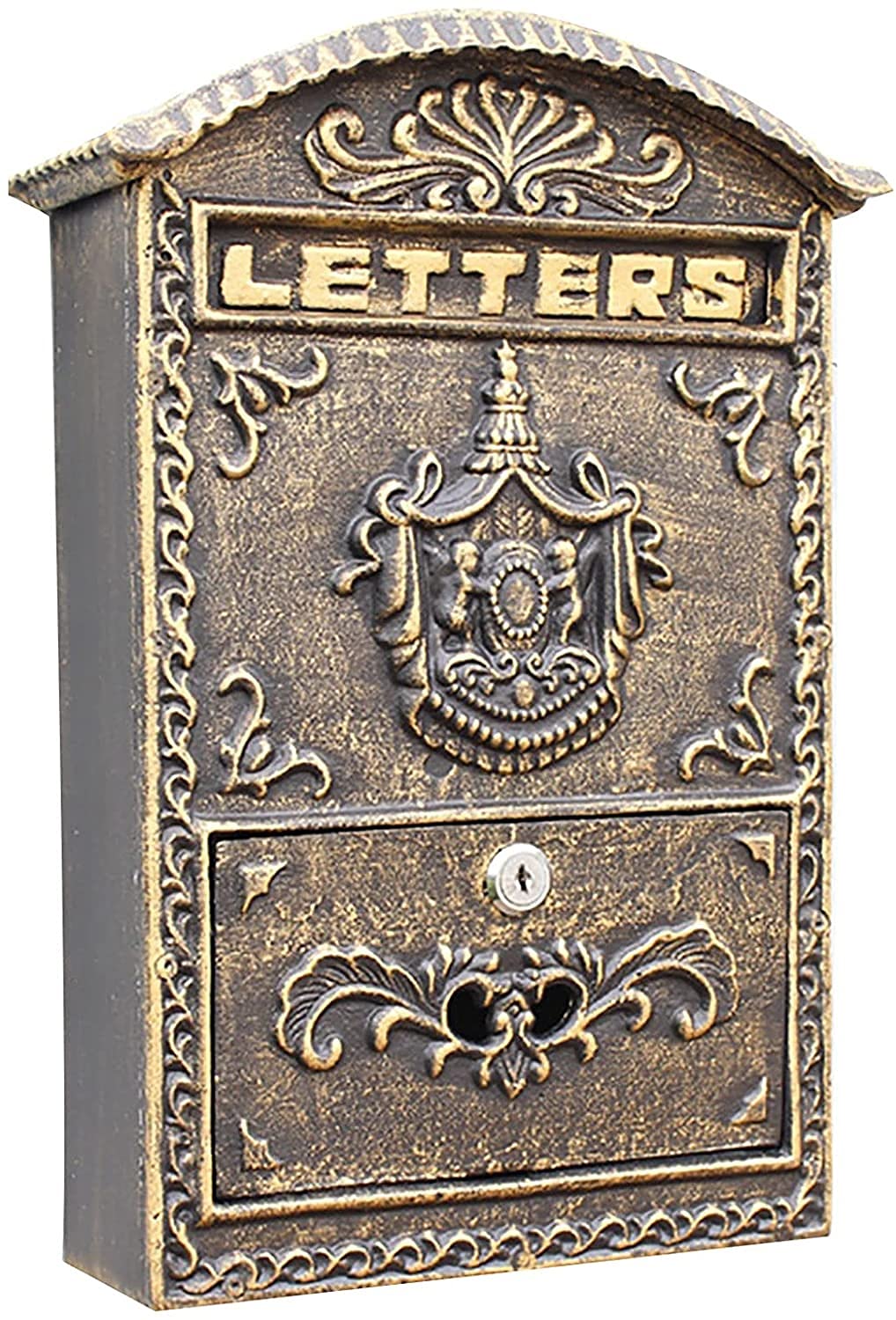 Buy BDRPZX Wall- Letterboxes Lockable Outdoor Vertical Mailbox, Vintage ...