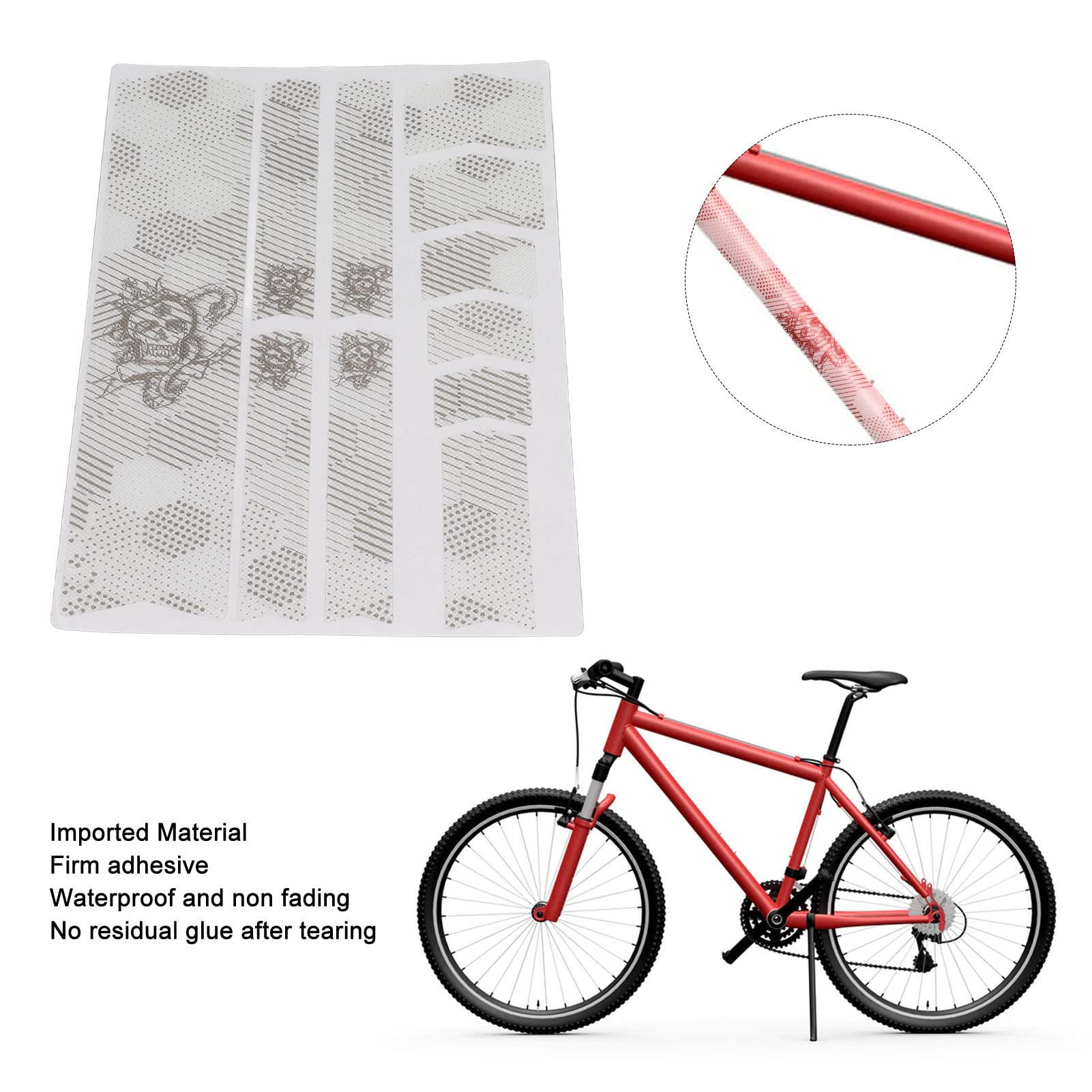 Clear Bike Frame Guard Tape Kit Bike Frame Protection Kit - 20 PCS 3M ...