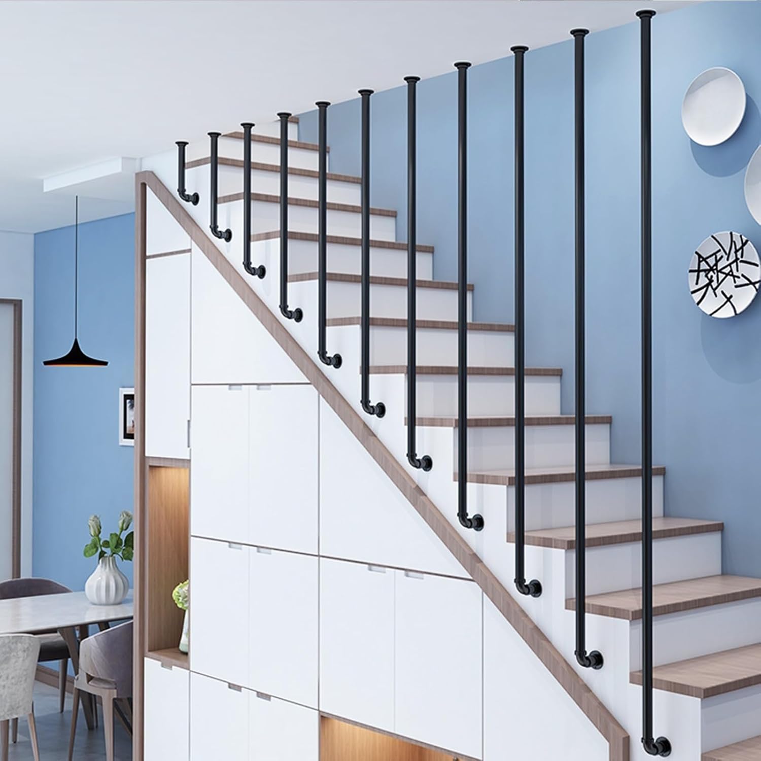 Amazon.com: Metal Handrail for Stairs - Wall Mounted Staircase Hand ...