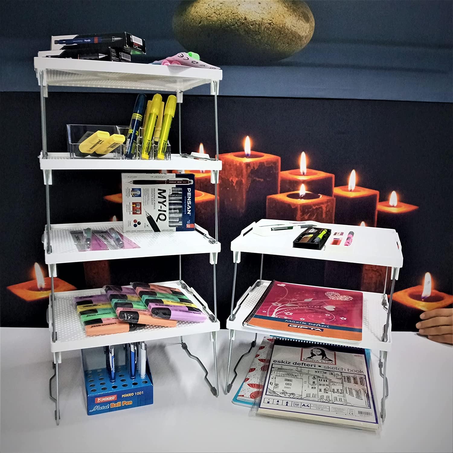 Snapklik.com : Ums Kitchen Shelves Cabinet Organizer, Stackable Freezer ...