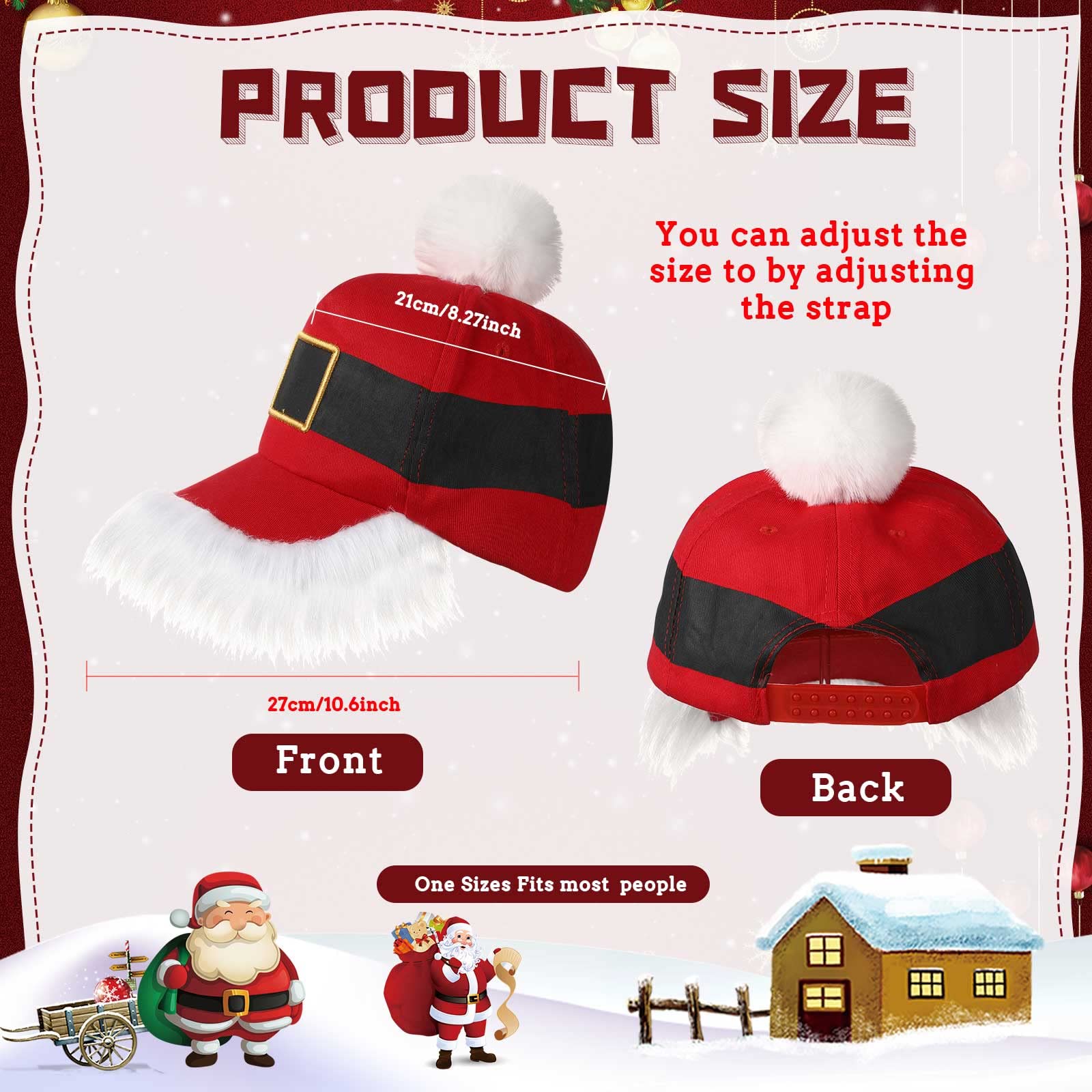 Santa Baseball Cap Unisex Christmas Hats Vintage Christmas Baseball ...