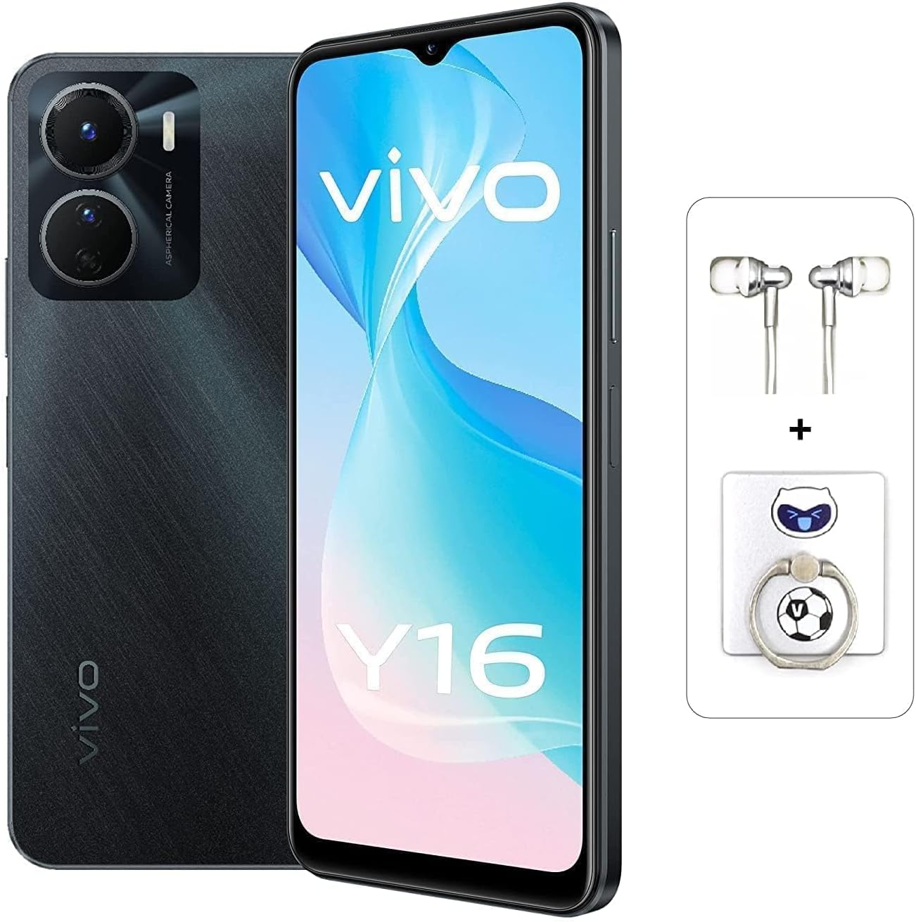 vivo Y16 4G Dual SIM (Stellar Black, 4GB RAM, 64GB) 13MP Dual AI Camera | 5000 mAh Battery | 12 ...