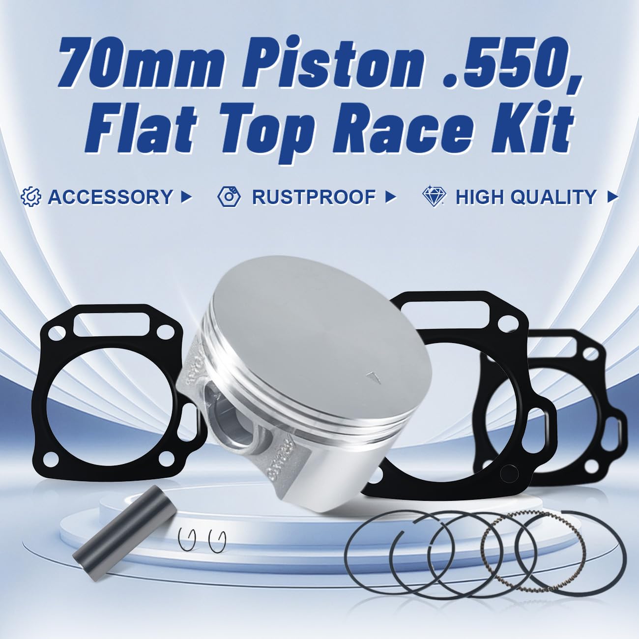 Snapklik.com : 70mm Piston .550, Flat Top Race Kit For Predator 212cc ...