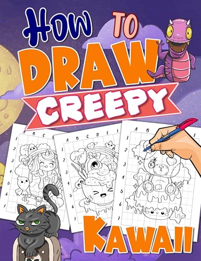 How To Draw Creepy Kawaii: 25 Easy And Simple Spooky Drawing Pages With ...
