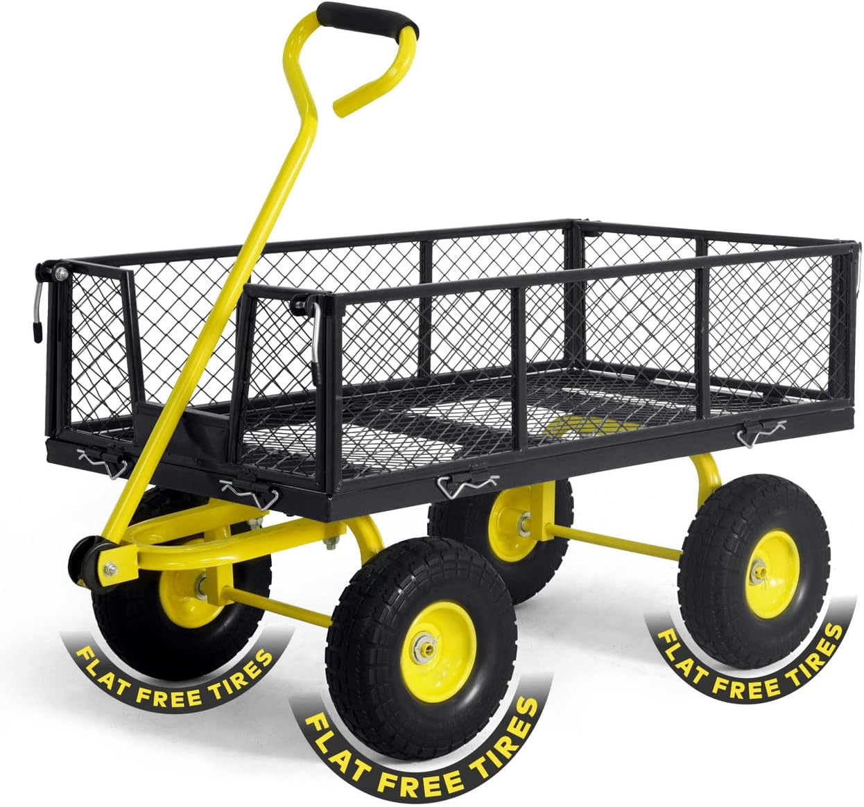 Amazon.com : Farm Tuff Durable Two Wheel Metal Utility Push Cart with ...
