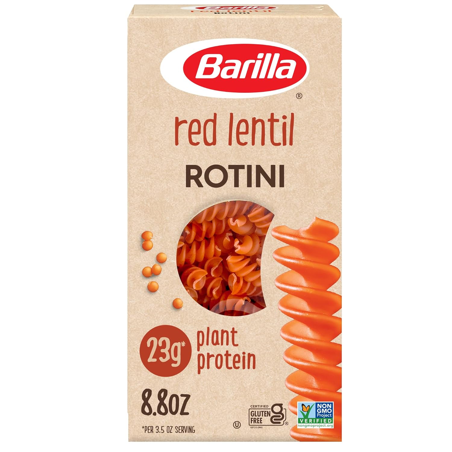 Amazon.com : Barilla Red Lentil Rotini Pasta, 8.8 oz - Vegan, Gluten ...