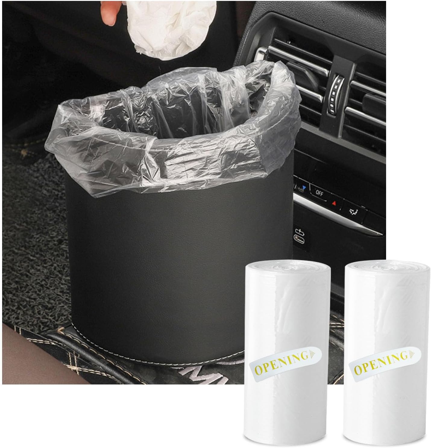 Amazon.com: Ziciner 2 PCS Car Trash Bags (30 Count), Premium Mini ...