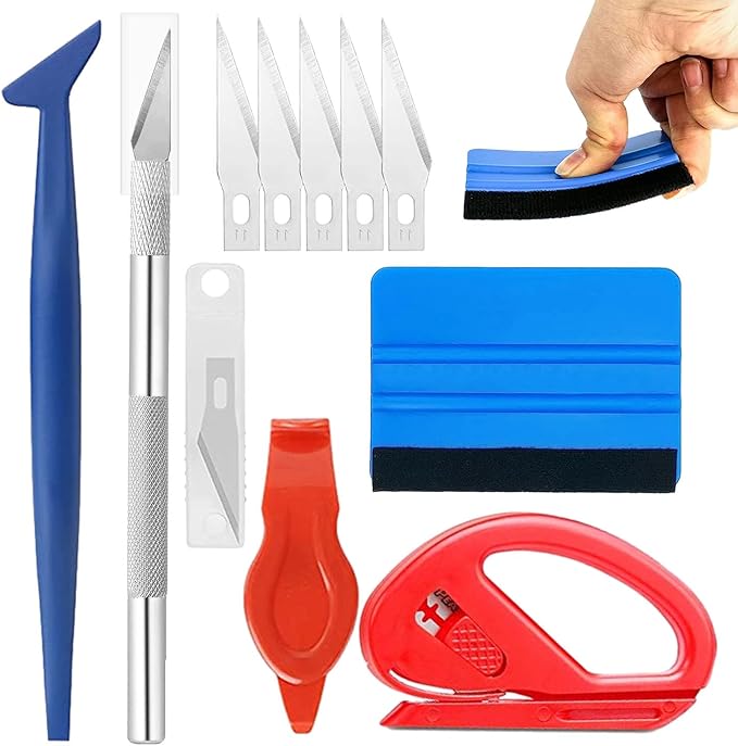 10 Pcs Car Vinyl Wrap Tool kit, Window Film Install Tools Wrap Squeegee ...