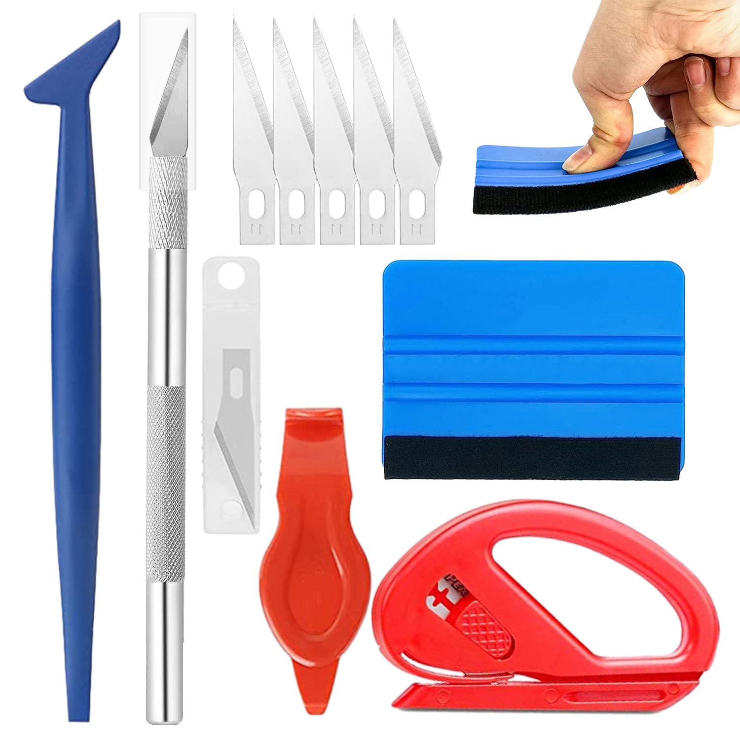 Devenirriche 10 Pcs Car Vinyl Wrap Tool kit, Window Film Install Tools ...