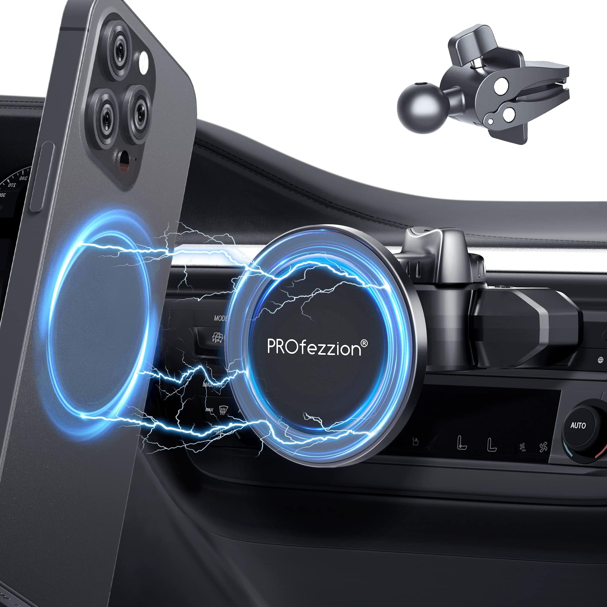 PROfezzion CD Slot & Vent Clip Magnetic Phone Holder Compatible with ...