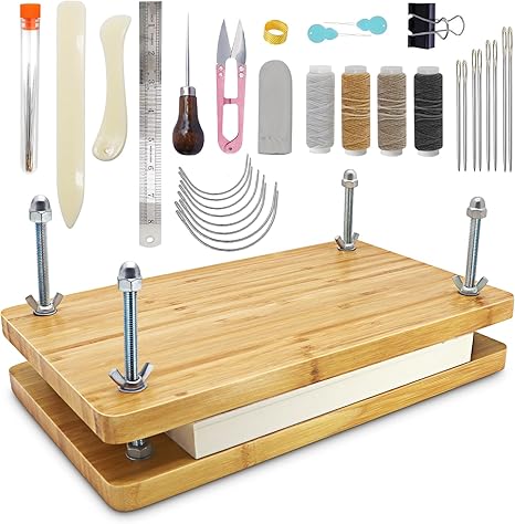 Amazon.com: Book Binding Kit, Bamboo Wood Bookbinding Press 11 Pieces ...