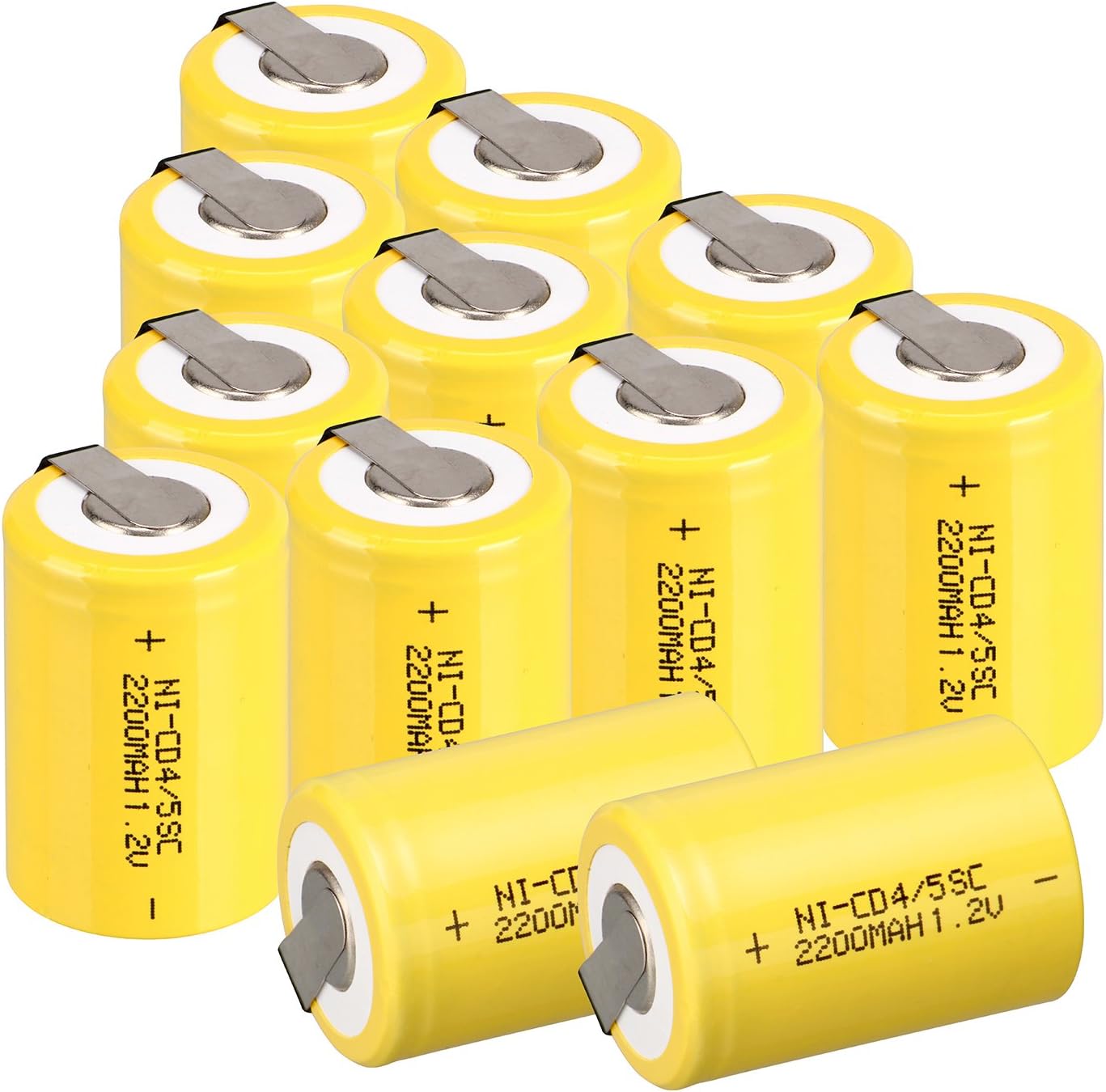Amazon.com: Ni-Cd Rechageble 4/5Sub C Batteries, 1.2V 2200 mAh with ...