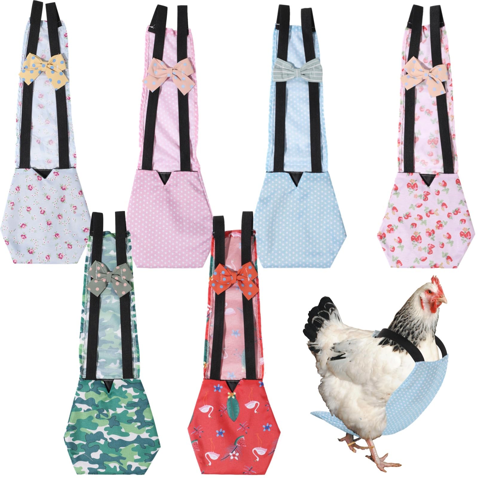Amazon.com : 6 PCS Washable Chicken Diapers, Reusable Duck Diapers, Pet ...