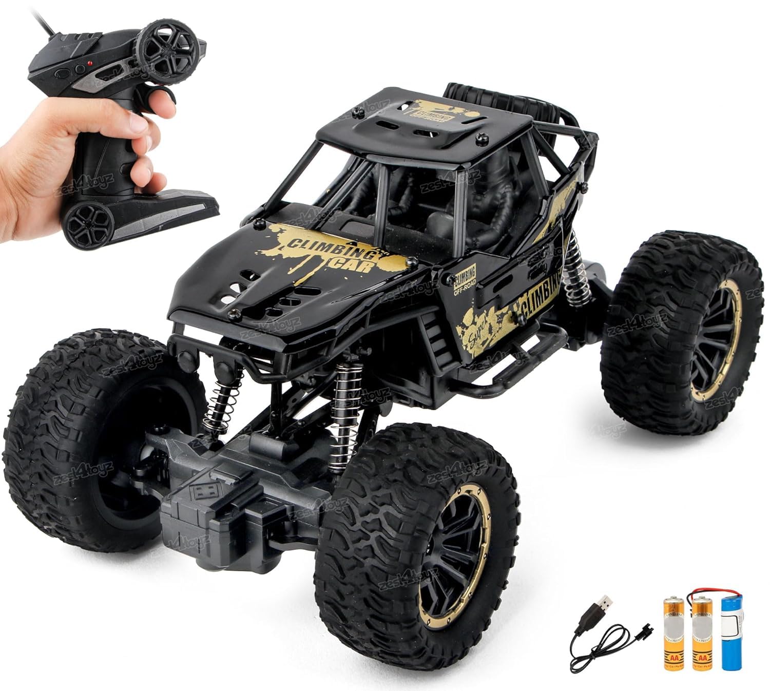 Zest 4 Toyz Remote Control Car for Kids Rock Crawler 2 Wd Monster Truck Offroad High Speed ...