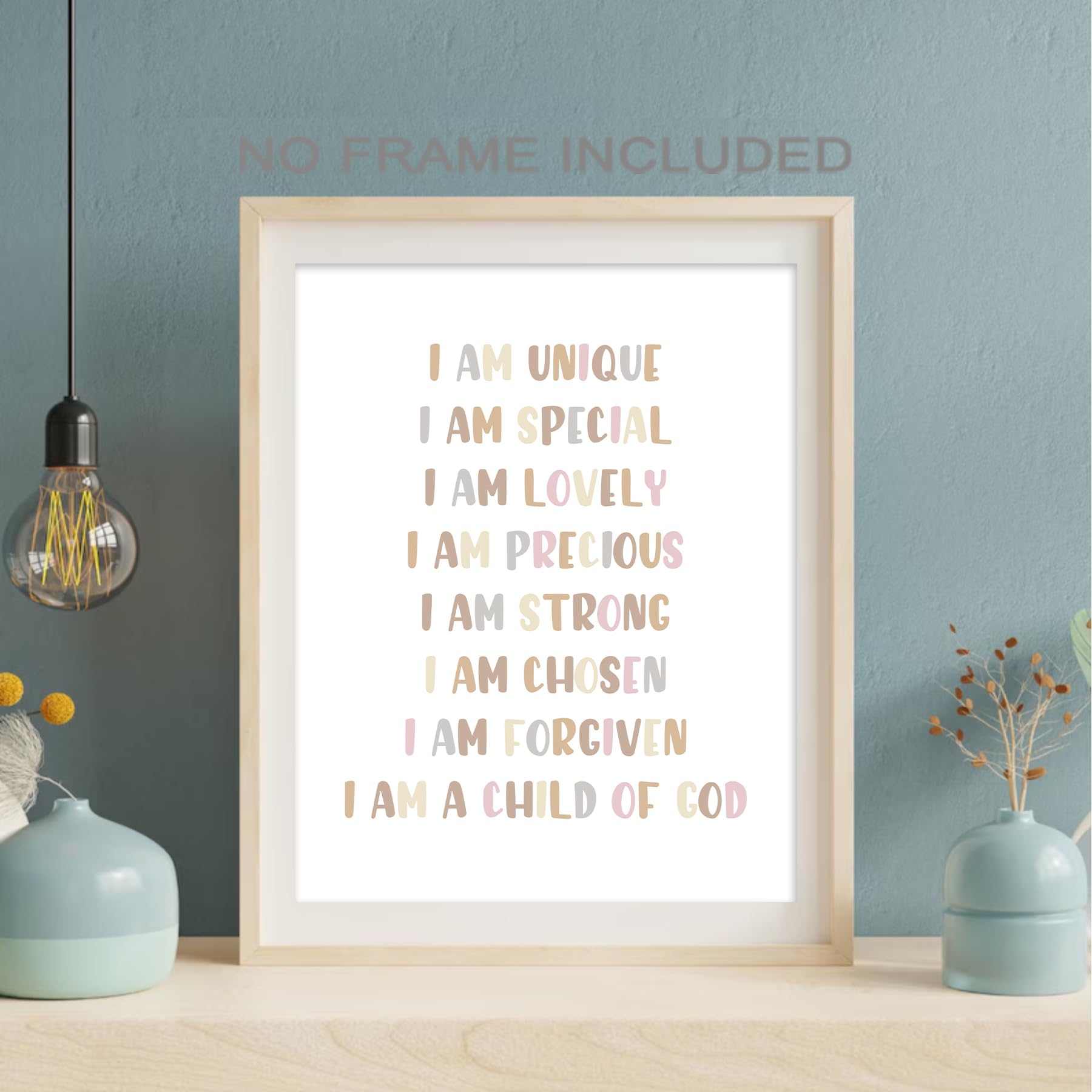 Snapklik.com : Affirmations Art Print, I Am Child Of God Scripture ...