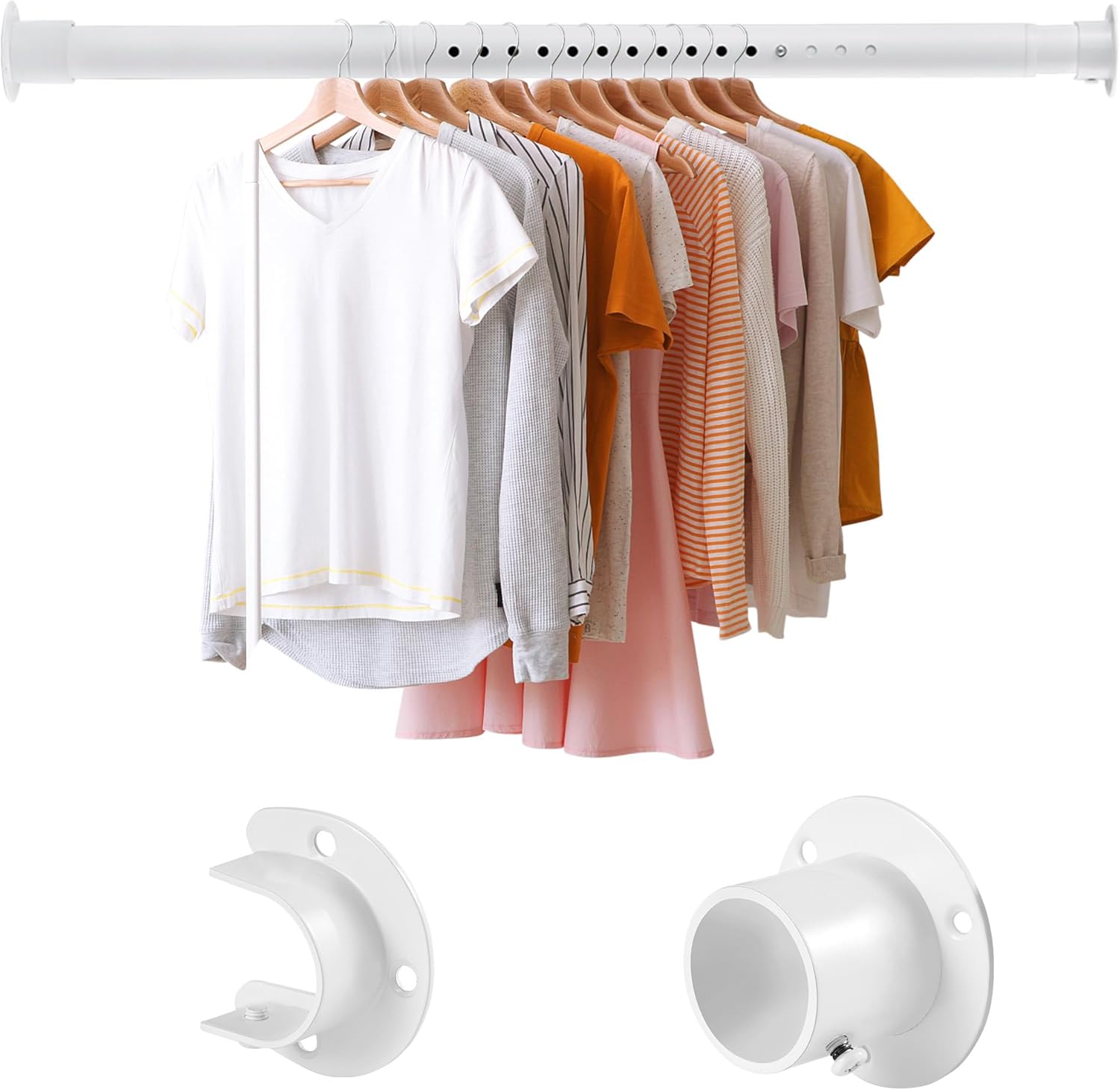 Amazon.com: Closet Rod, 17 to 86 inches Adjustable Closet Rods for ...