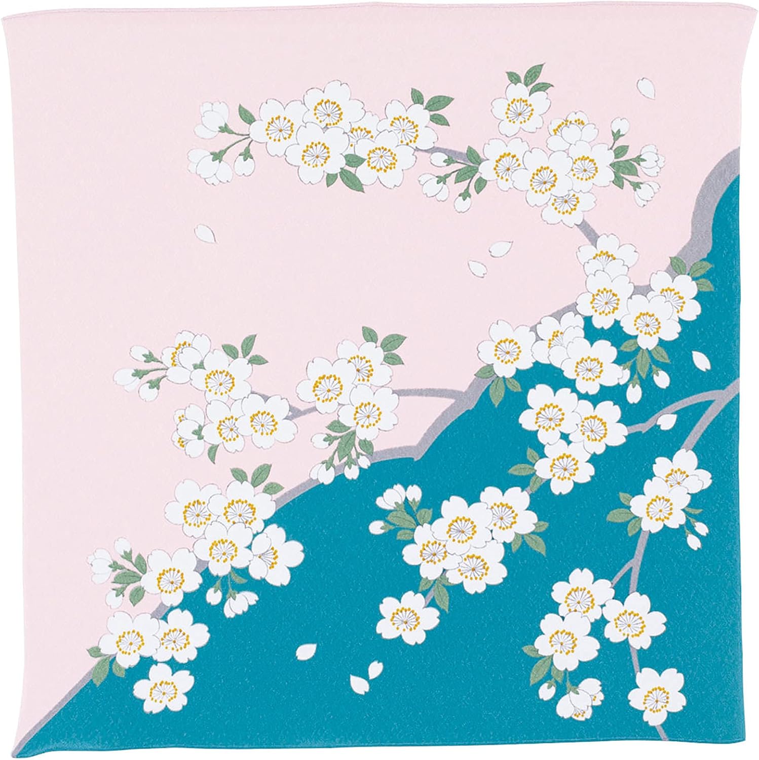 Amazon｜むす美 風呂敷 ふろしき 約70cm 光悦ちりめん友禅 桜 グリーン 日本製 10086-205｜むす美 - 風呂敷 通販