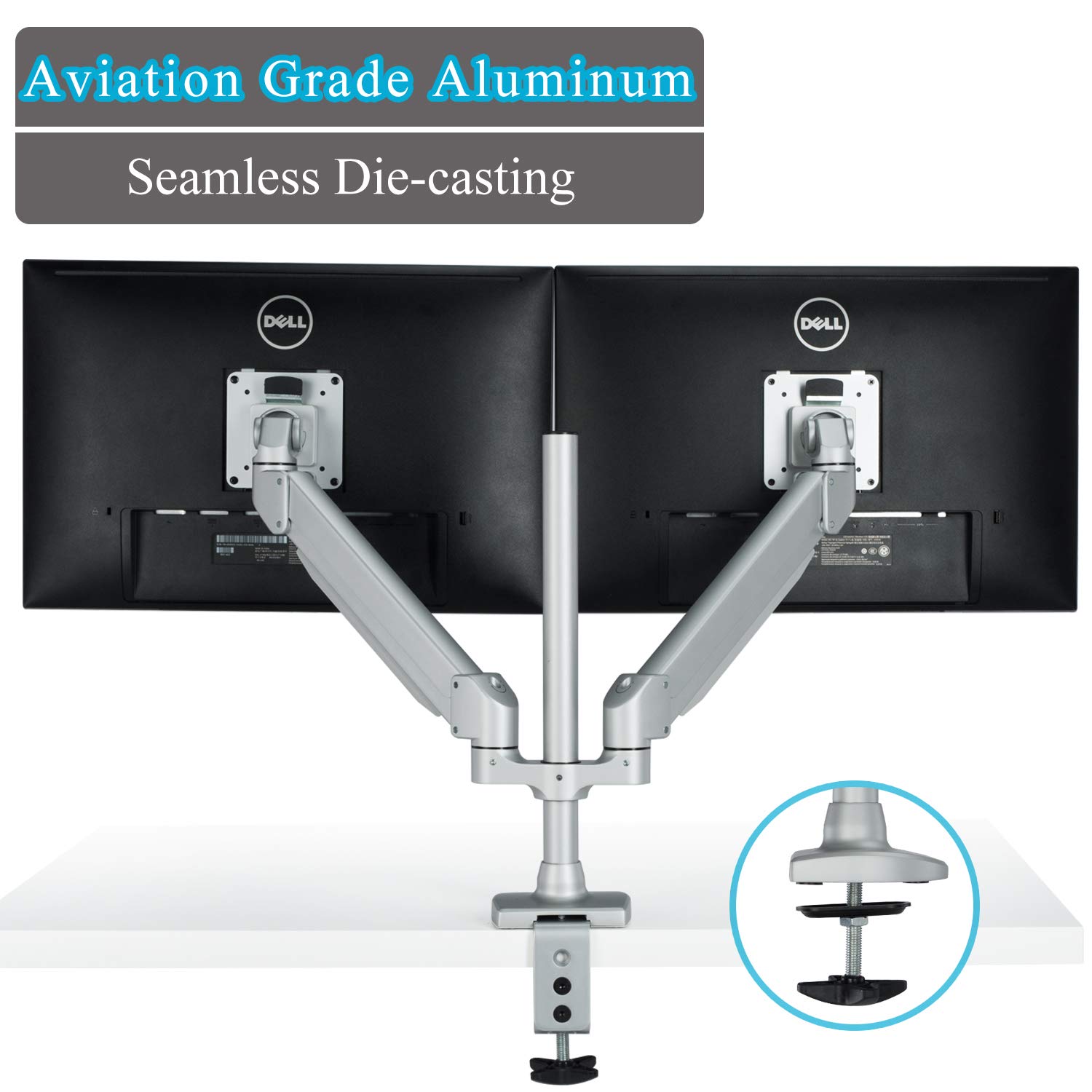 Buy Double Monitor Arm Stand by DAILYLIFE, ADC12 Aluminum Alloy Dual ...