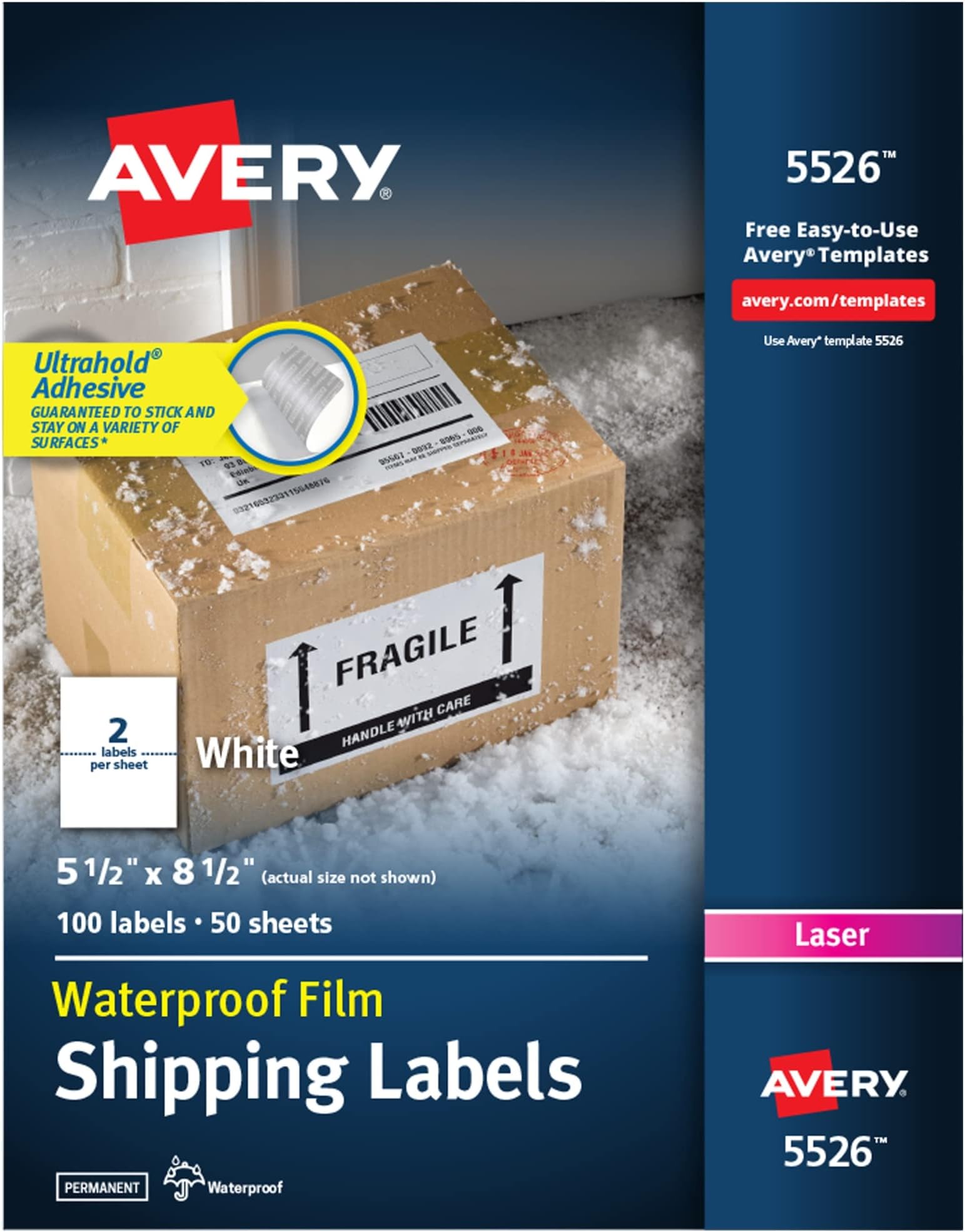 Amazon.com : Avery Waterproof Printable Shipping Labels with Sure Feed ...