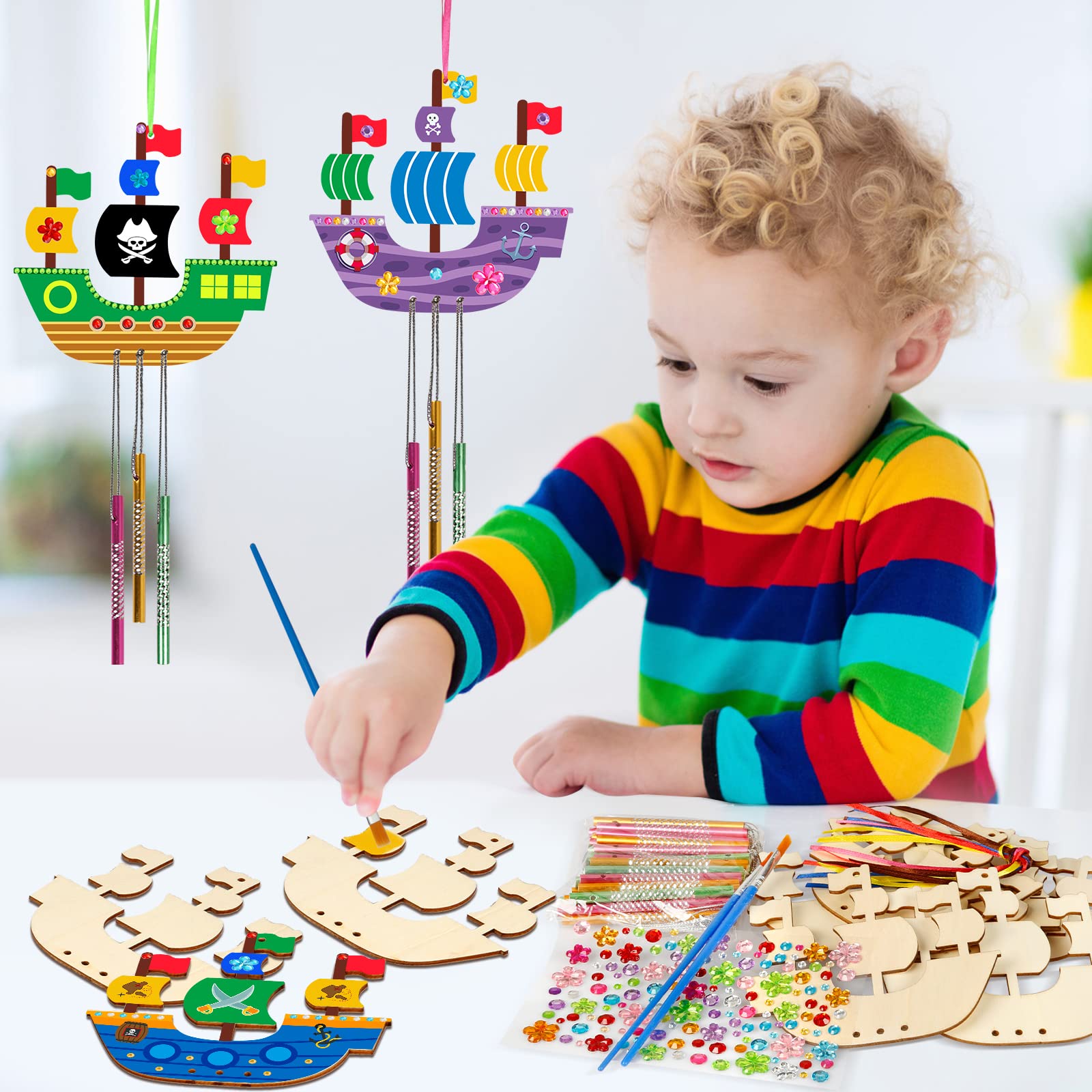 Snapklik.com : 10 Pack Wind Chime Kit For Kids Make Your Own Pirates ...