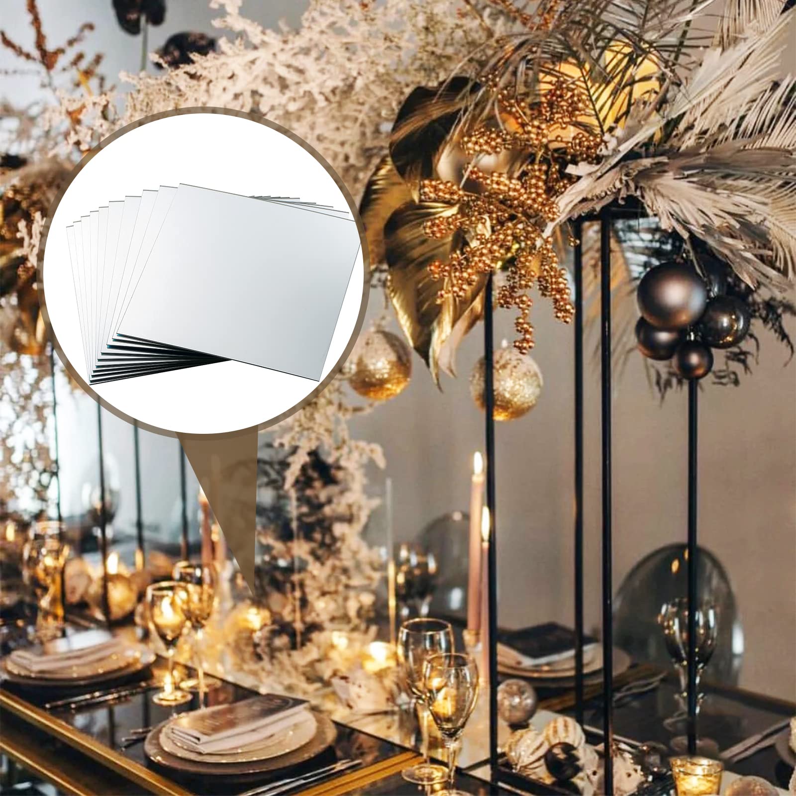 Acrylic Mirror Centerpiece Round Mirror Centerpieces Elegant Wedding