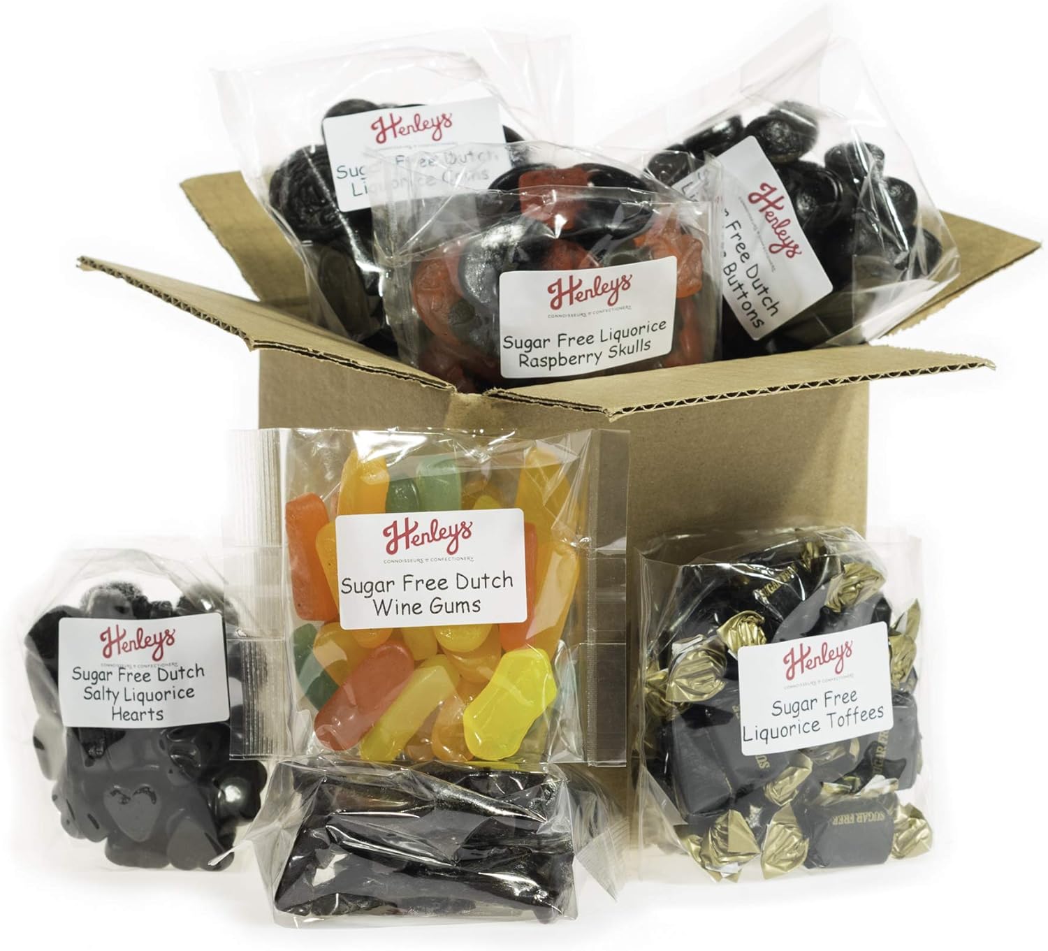 Henleys Sugar Free Sweets - Pack of 7 x 100g, Liquorice Selection Box ...