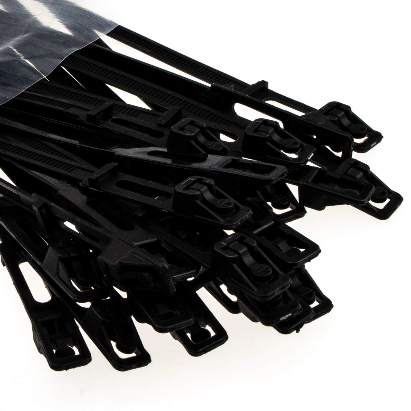 Easy Release Cable Ties 7.6mm x 180mm Releasable Reusable Black [25 ...