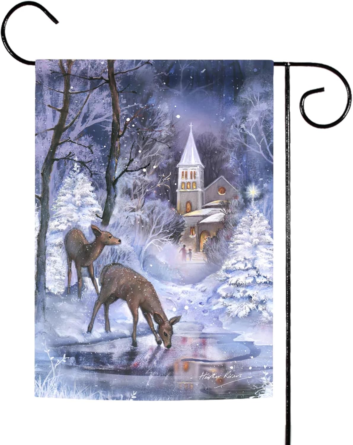 Amazon.com : Toland Home Garden 119722 Frozen Fawns Winter Flag 12x18 ...