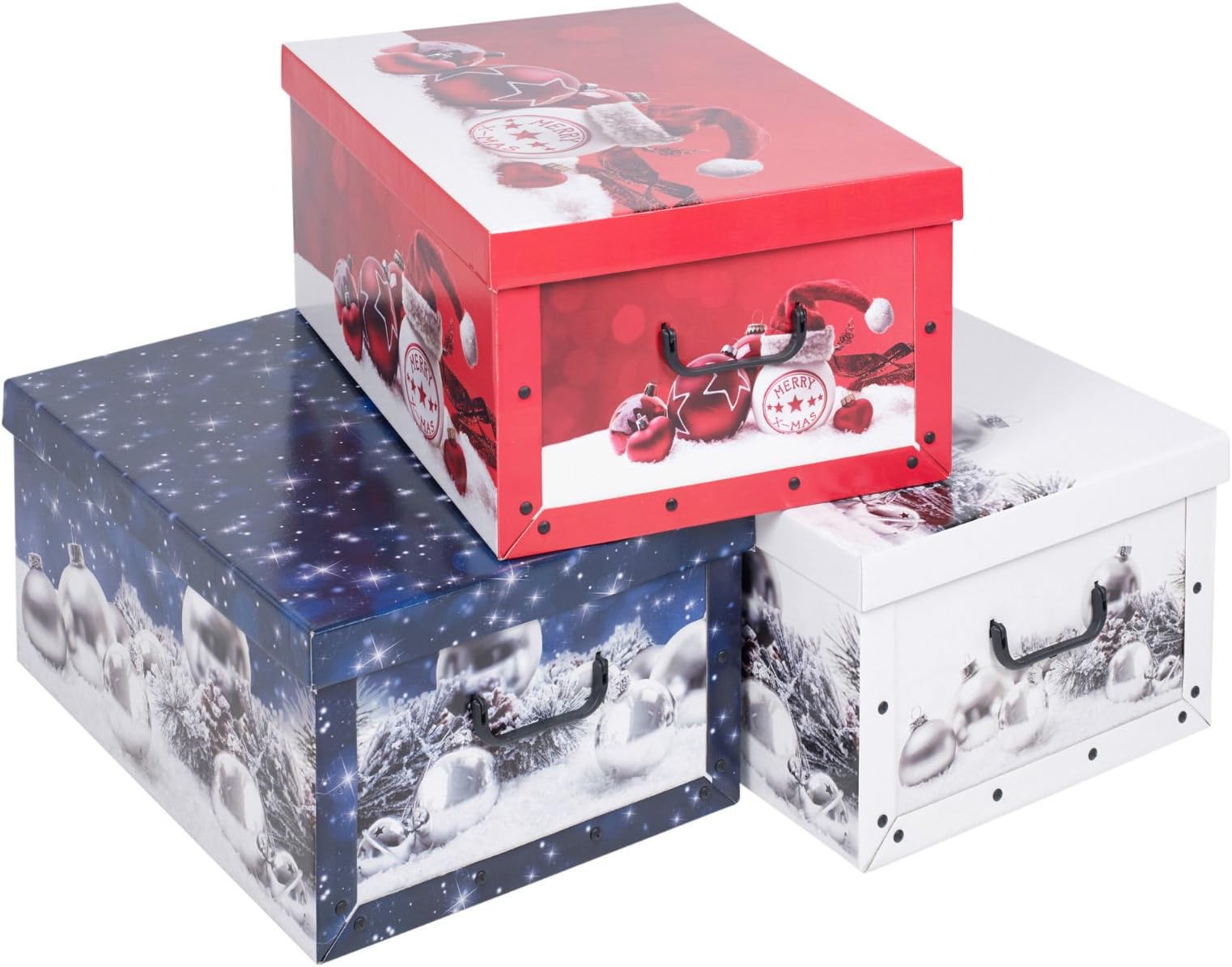 Easygift Products 3 Underbed Collapsible Christmas Cardboard Bauble ...