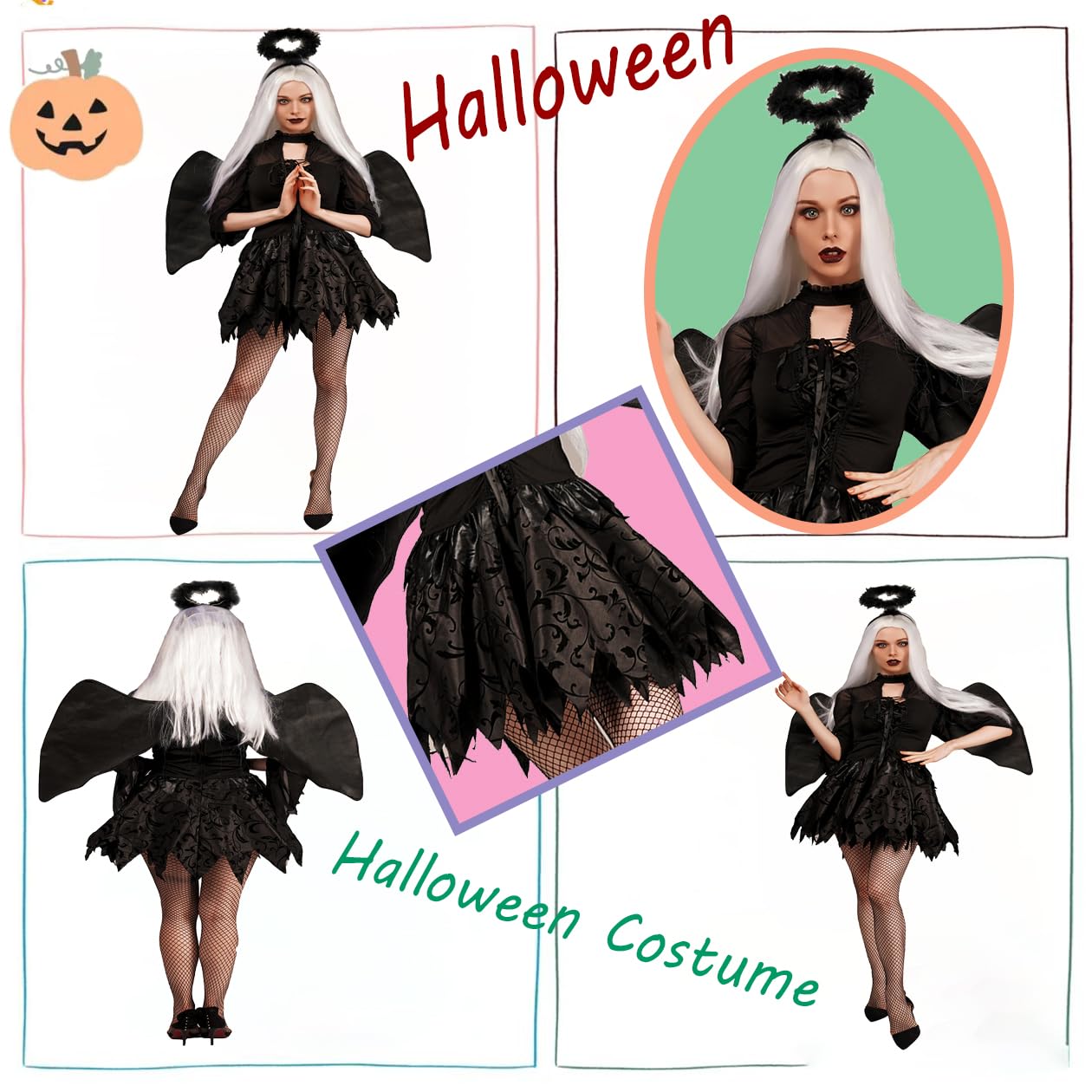 Snapklik.com : Womens Halloween Dark Fallen Angel Dress Costume